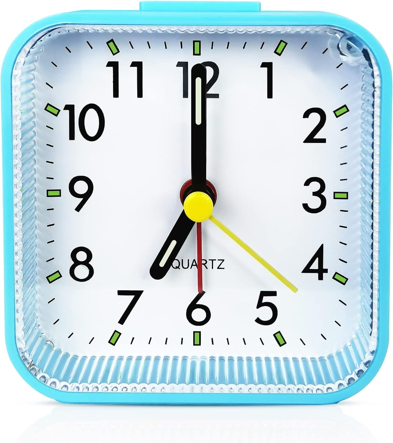 ShuiMiao, Small Analog Alarm Clock, 3.15"x3.15"x1.6", Blue - Walmart.com