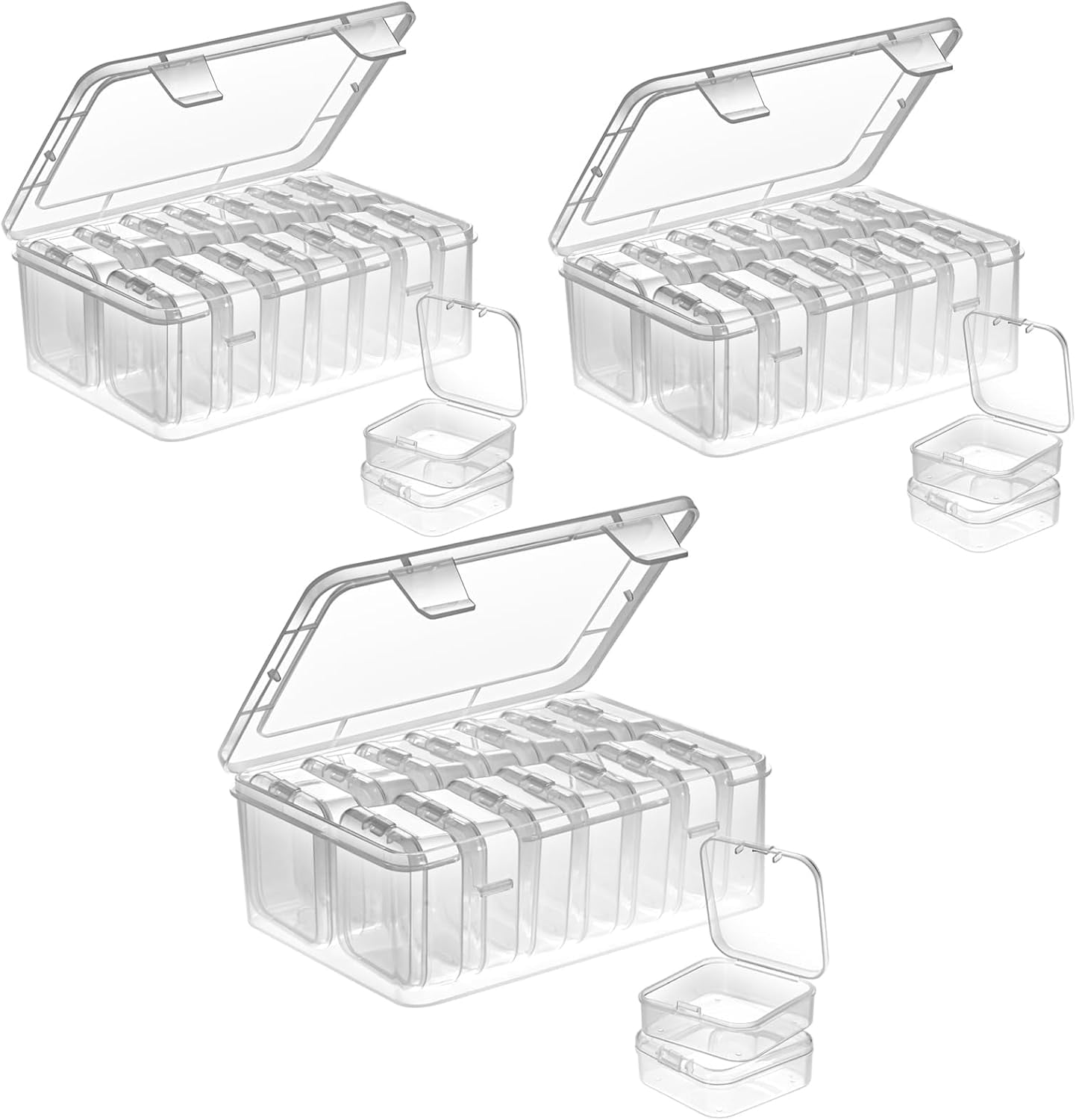 Small Bead Organizers, 45 Pieces Plastic Storage Cases Mini Clear Bead ...