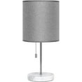 Oumilen Small Bedside Lamp with Marble Base, Fabric Shade for Bedroom ...