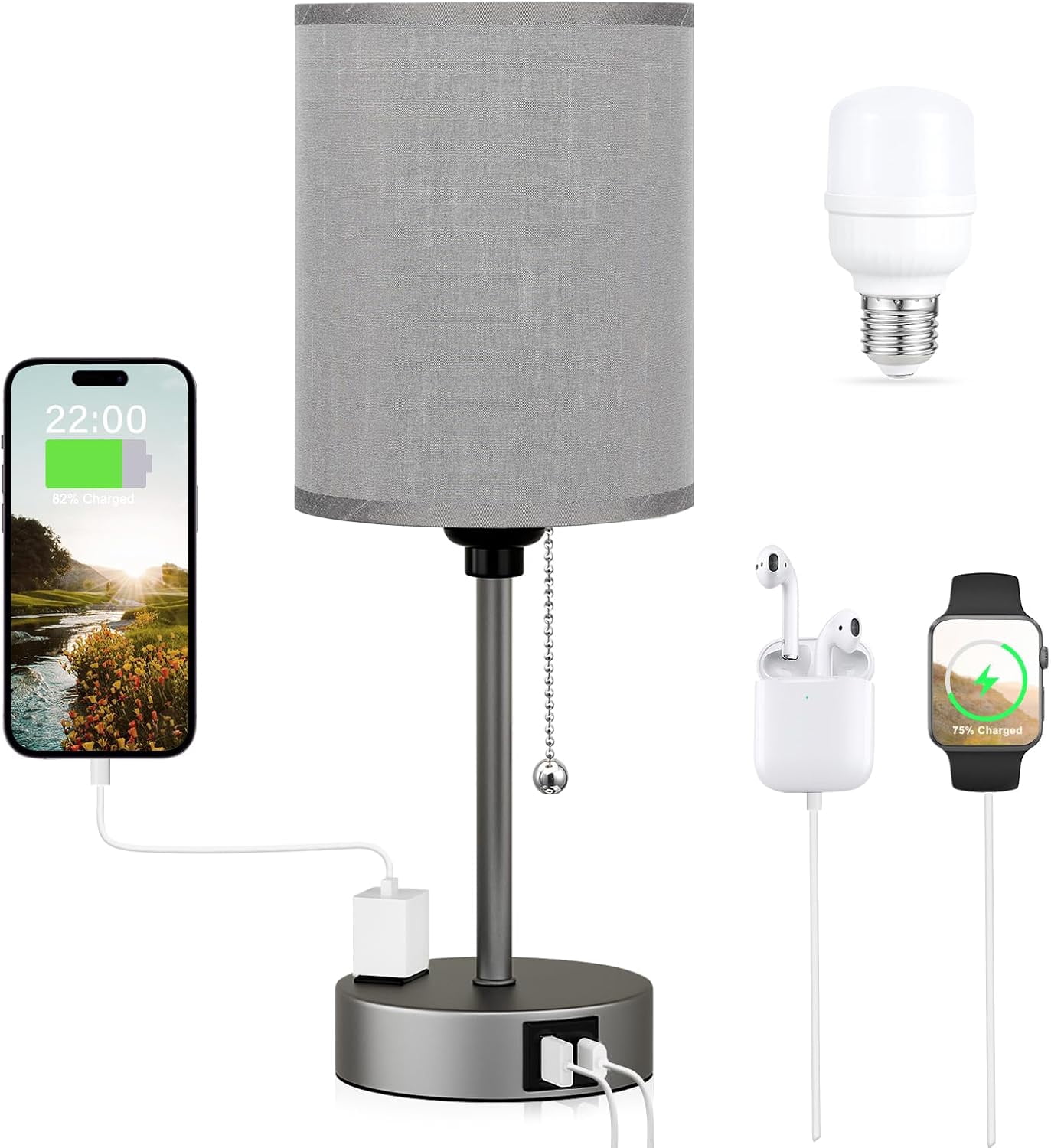 Small Bedside Table lamp for Bedroom - 3 Color Temperatures Bedside ...