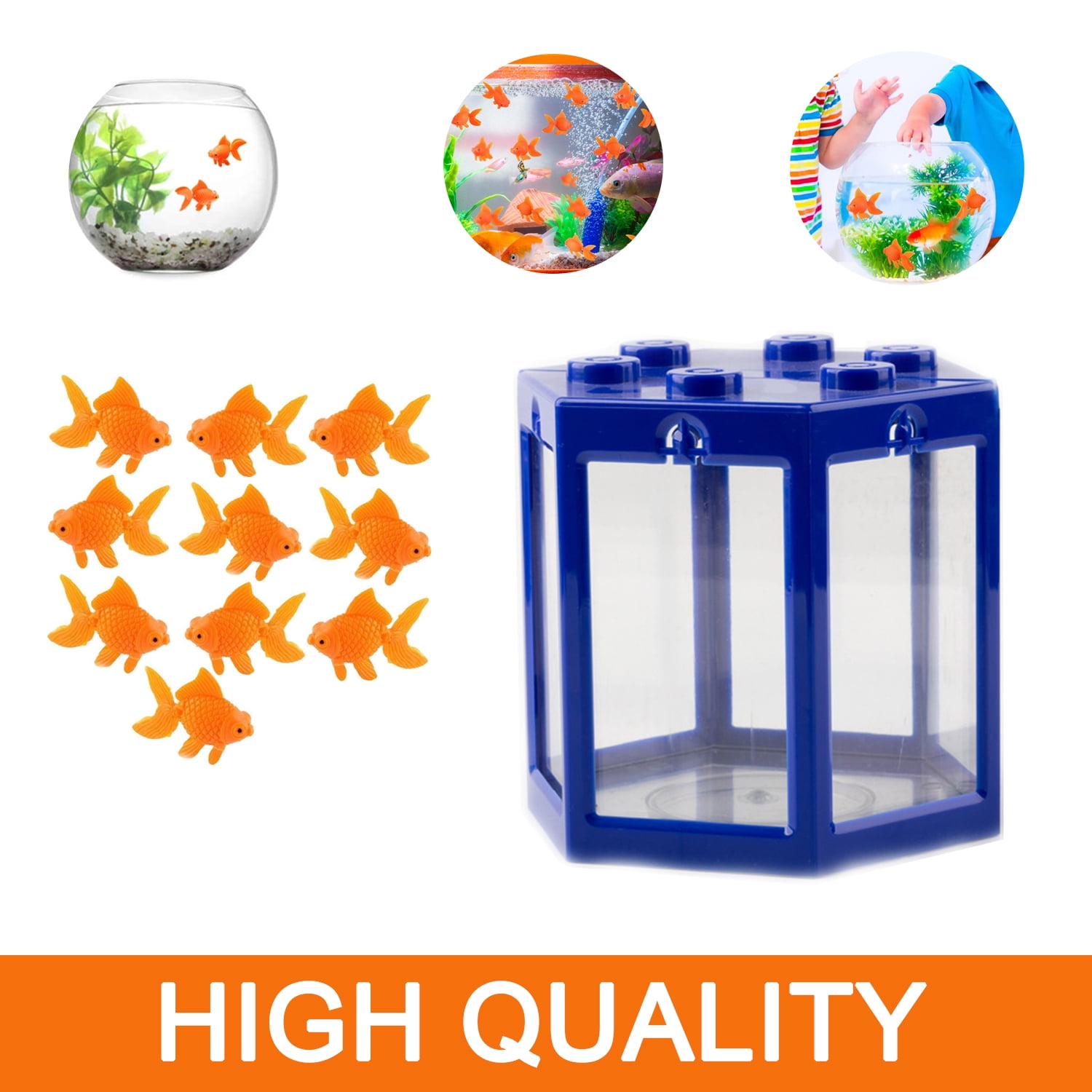 Small Beta Fish Tanks, Stackable Mini Tank Aquarium Starter Kits with ...