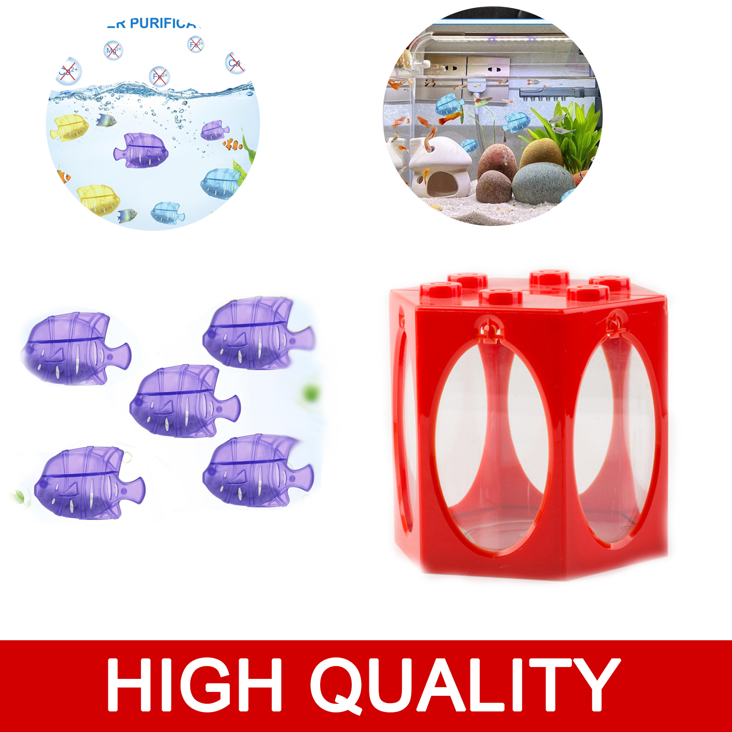 Small Beta Fish Tanks, Stackable Mini Tank Aquarium Starter Kits with ...