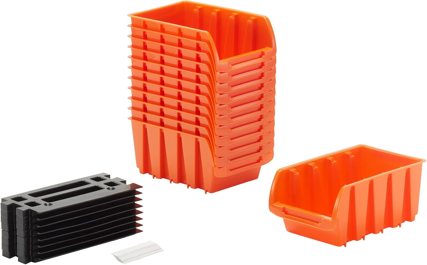 Small Bin Pack with Interlocking Rails and Labels, Stackable or Wall ...