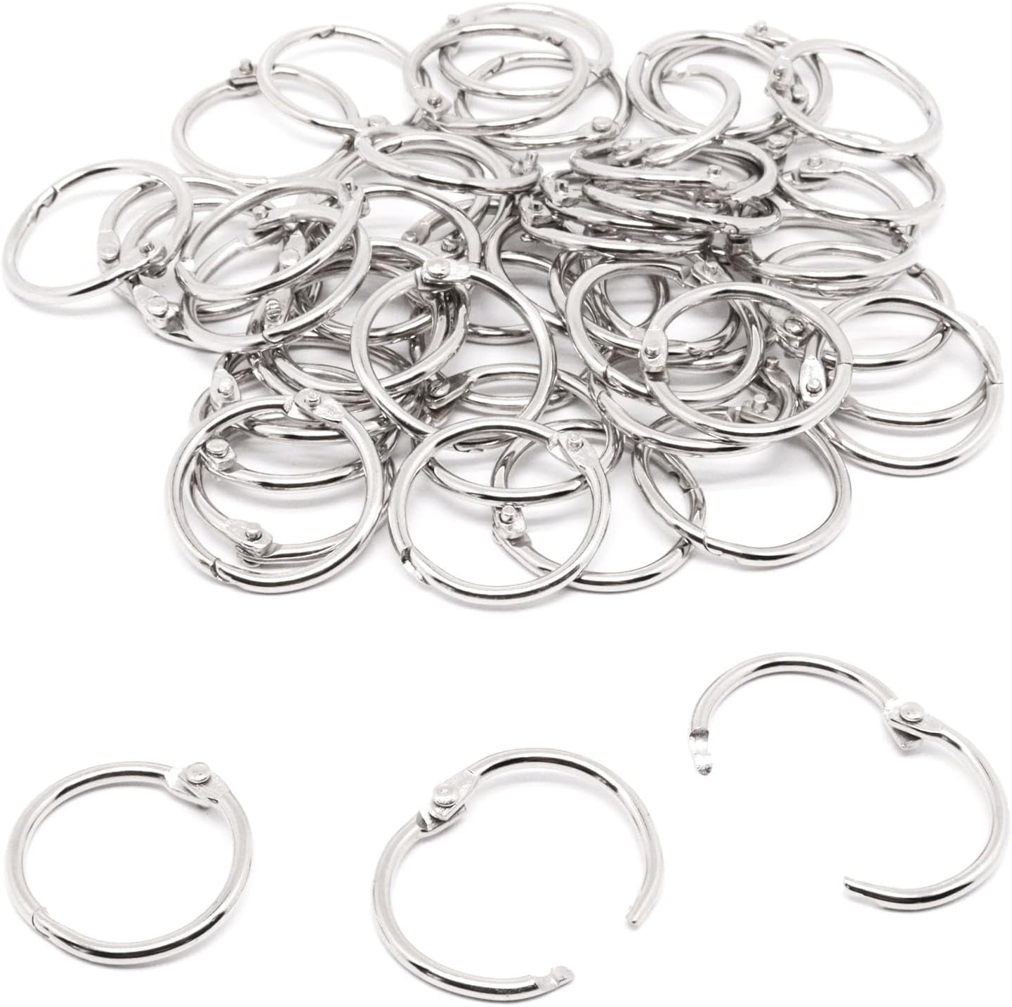 Small Binder Rings 1 inch, Book Rings 50pc, Flash Card Rings, Rings for ...