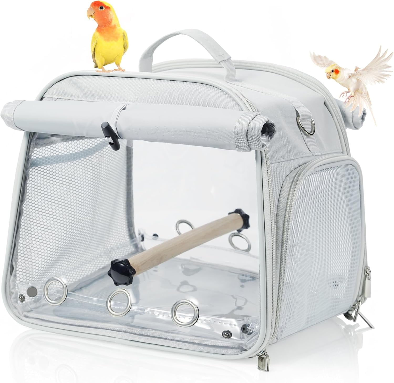 Small Bird Carrier Bag, Portable Travel Parrot Parakeet Carrier Cage ...