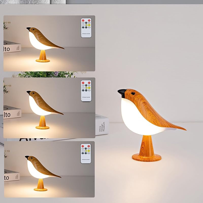 Small Bird Desk Lamp, Rechargeable Cordless Table Lamp with 3 Color ...