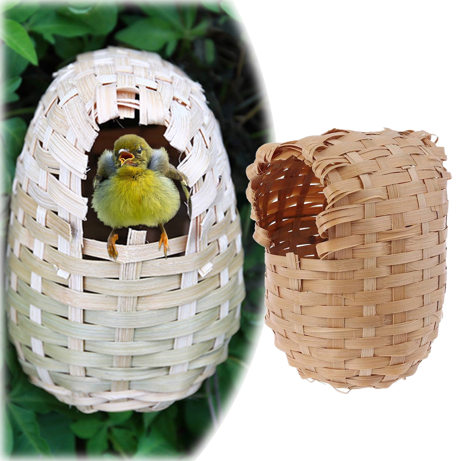 Small Bird With Metal Hook Hand Woven Bird Hut Pole Mounted Feeders for ...