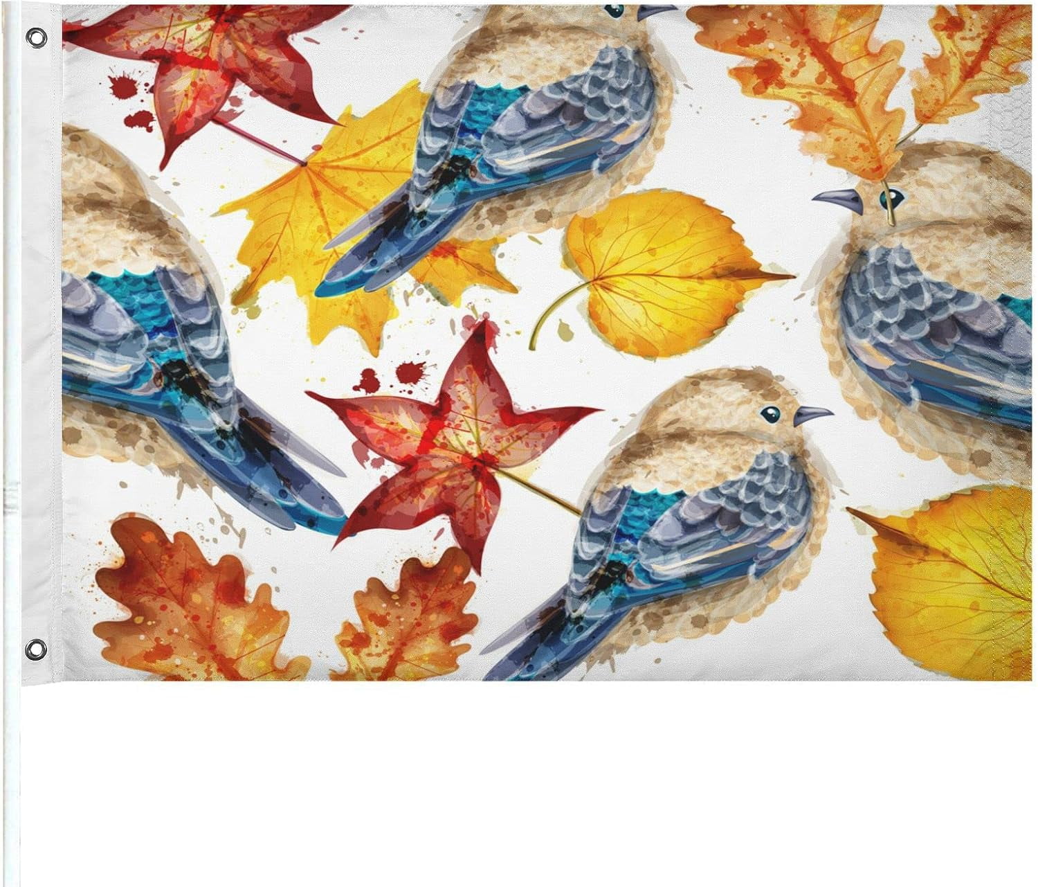 Small Birds Leaves Flag Outdoor Garden Flag for Outside Funny Flags ...