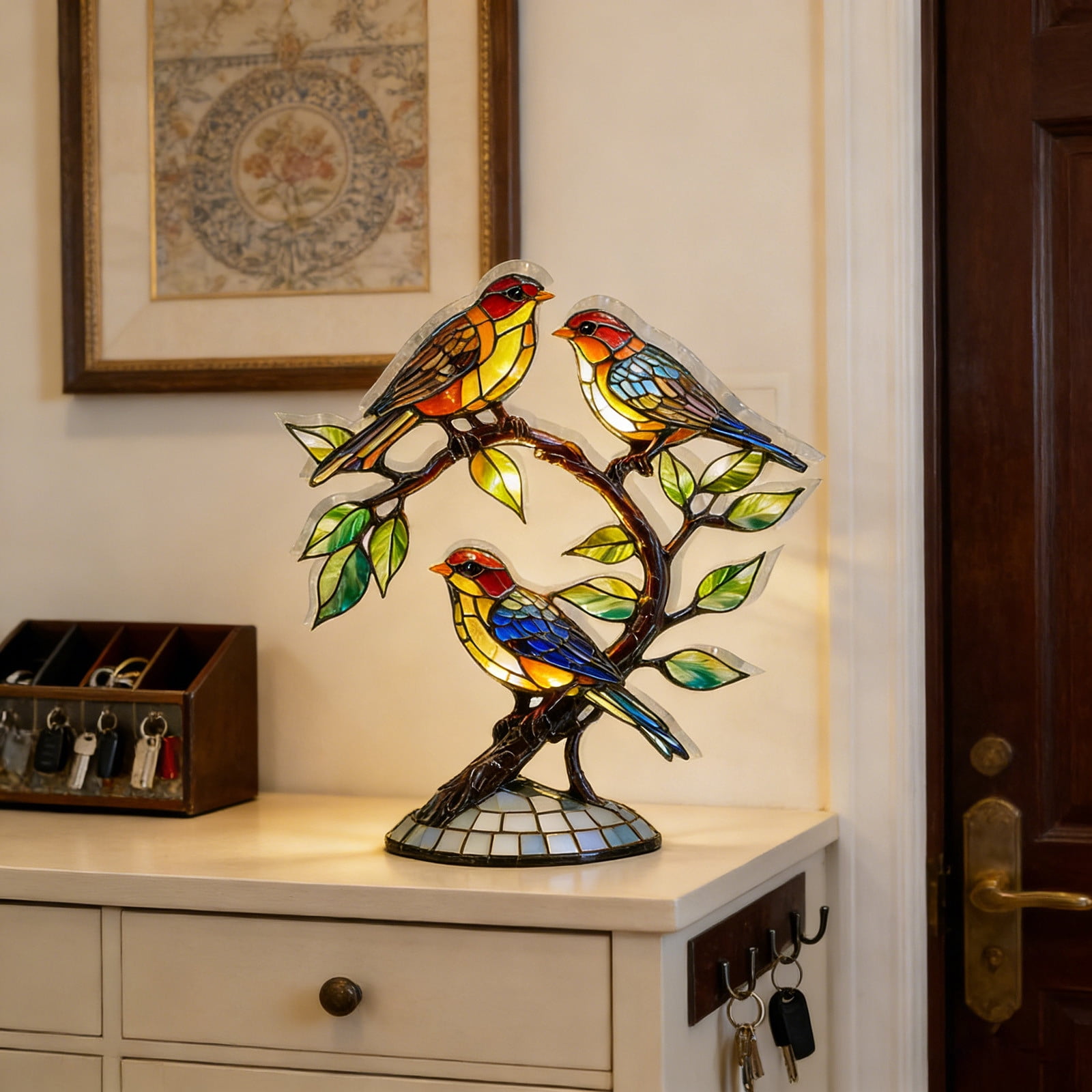 Small Birds Statues with Healing Tree, Home Decor Modern Style Birds ...