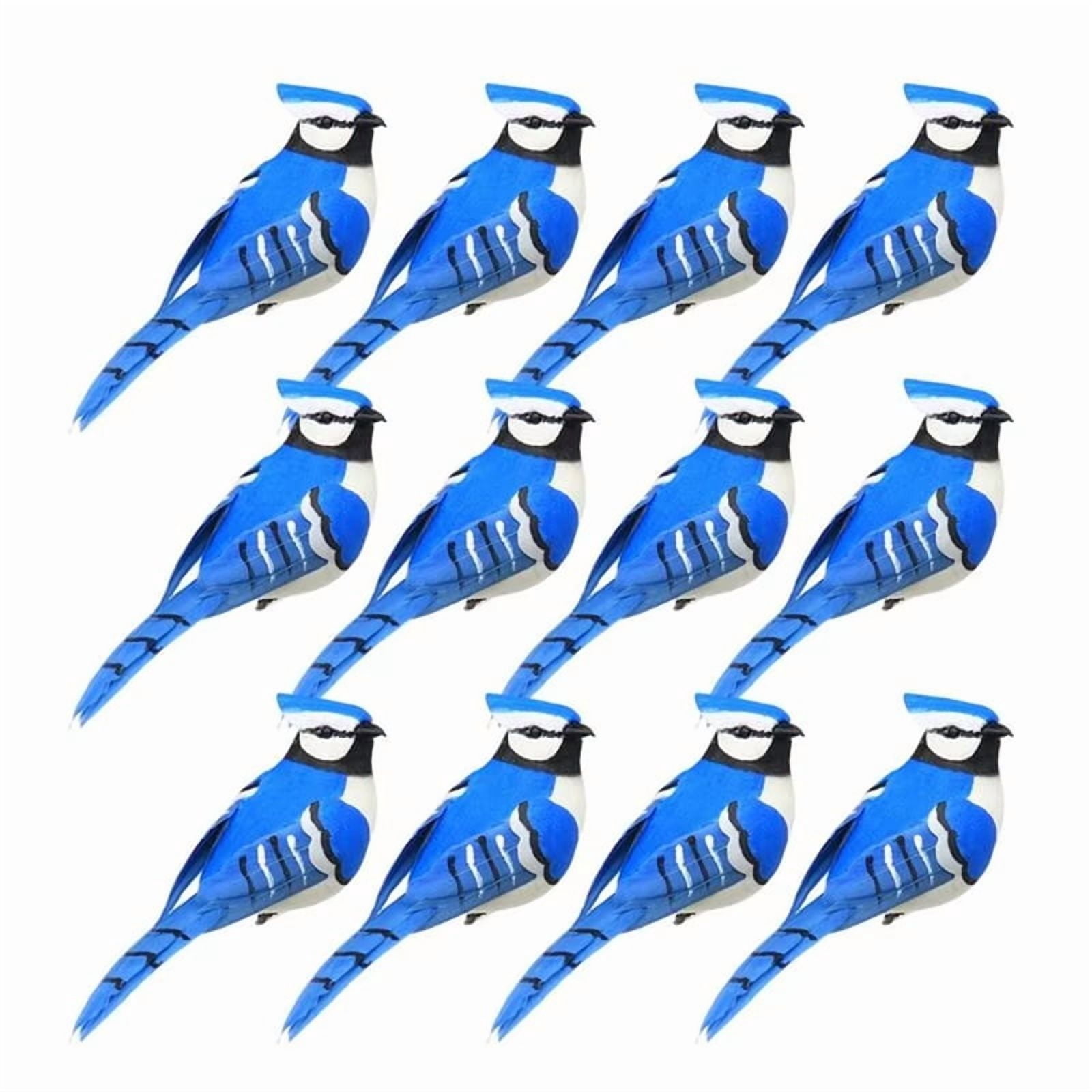 Small Birds for Decoration Set of 12 Artificial Feathers Birds with ...