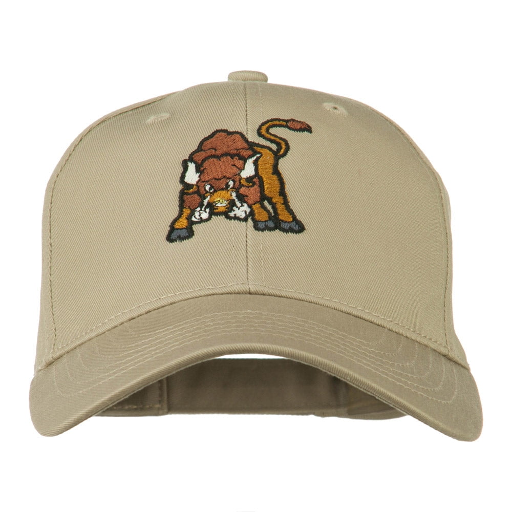 Small Bison Mascot Embroidered Low Profile Cap - Khaki OSFM - Walmart.com
