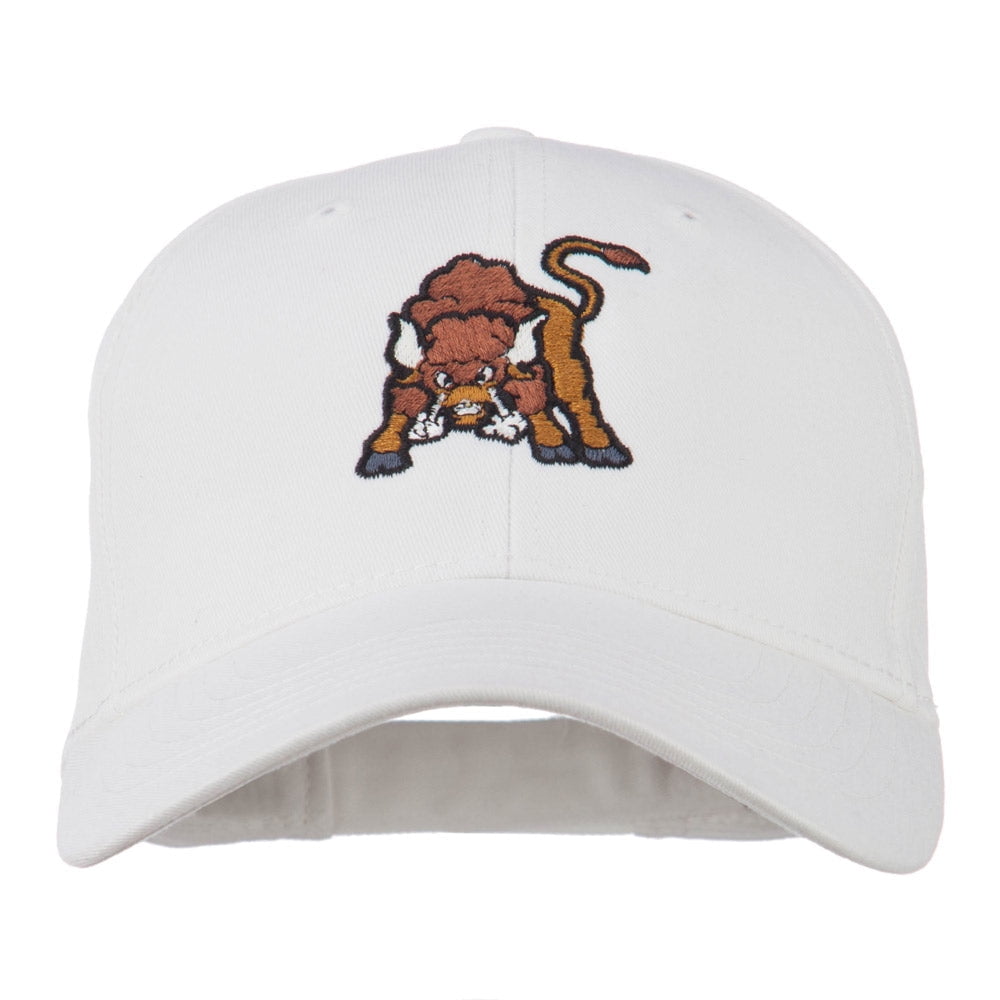 Small Bison Mascot Embroidered Low Profile Cap - White OSFM - Walmart.com