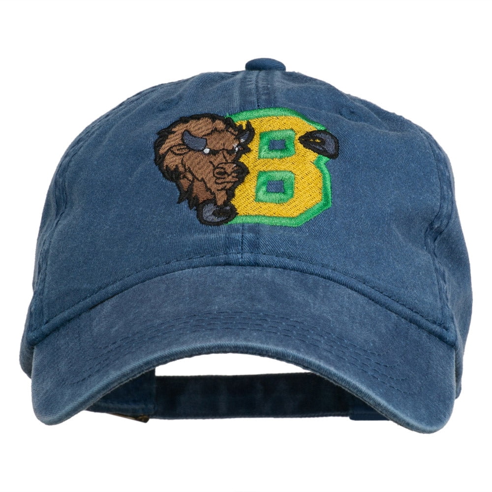 Small Bison Mascots Embroidered Washed Cap - Navy OSFM - Walmart.com