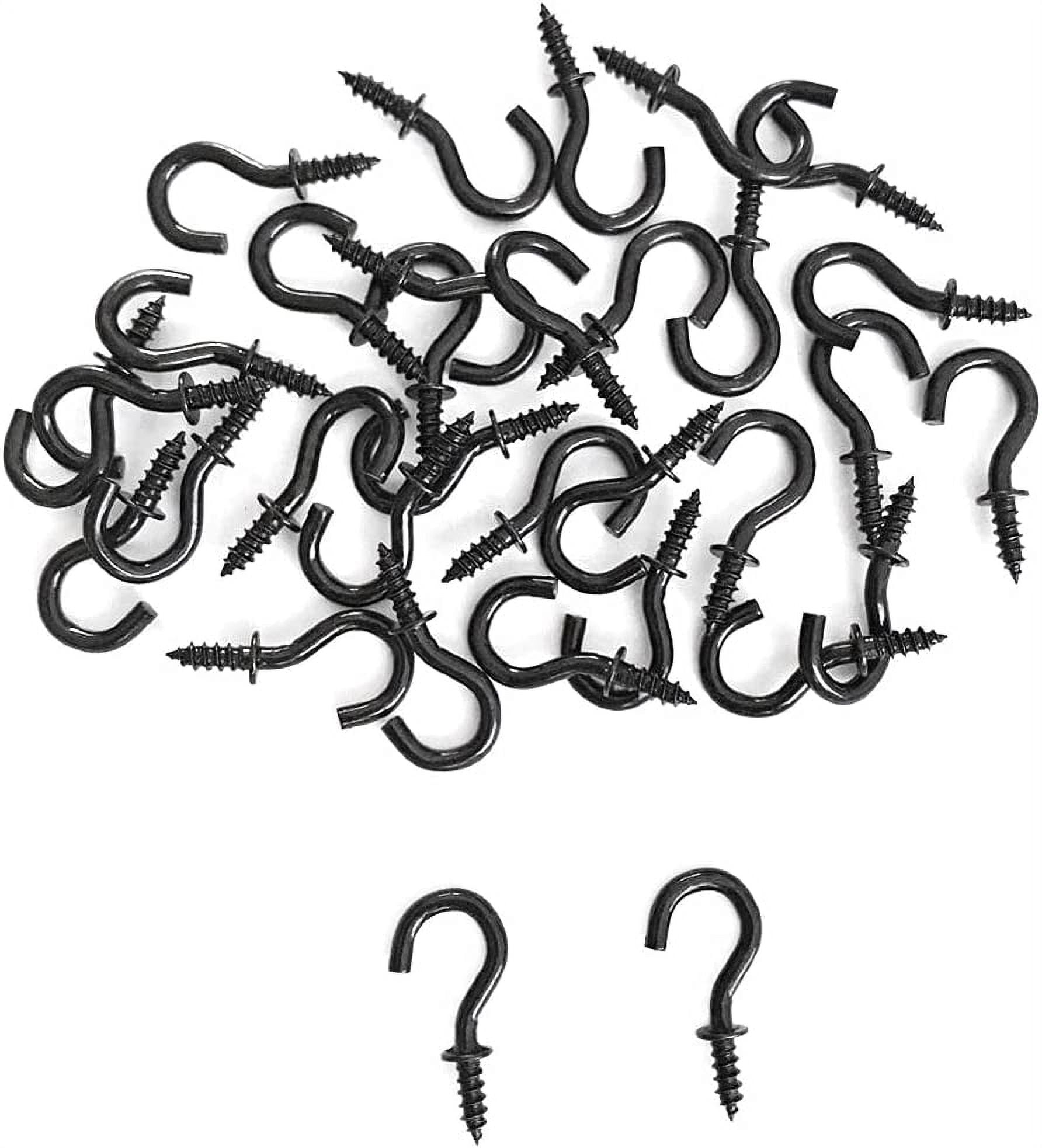 Small Black Ceiling Hooks 1/2'' Screw-in Light Hooks DIY Jewelry Hooks ...