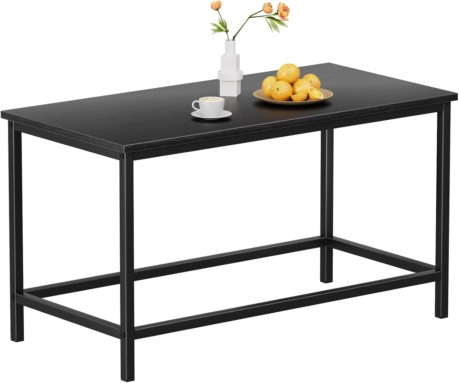 Small Black Coffee Table Simple Modern Open Design Rectangular ...
