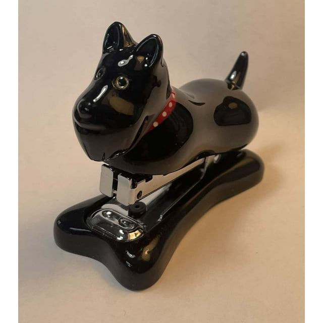 Small Black Dog Stapler Glossy Detailed Decorative - Walmart.com