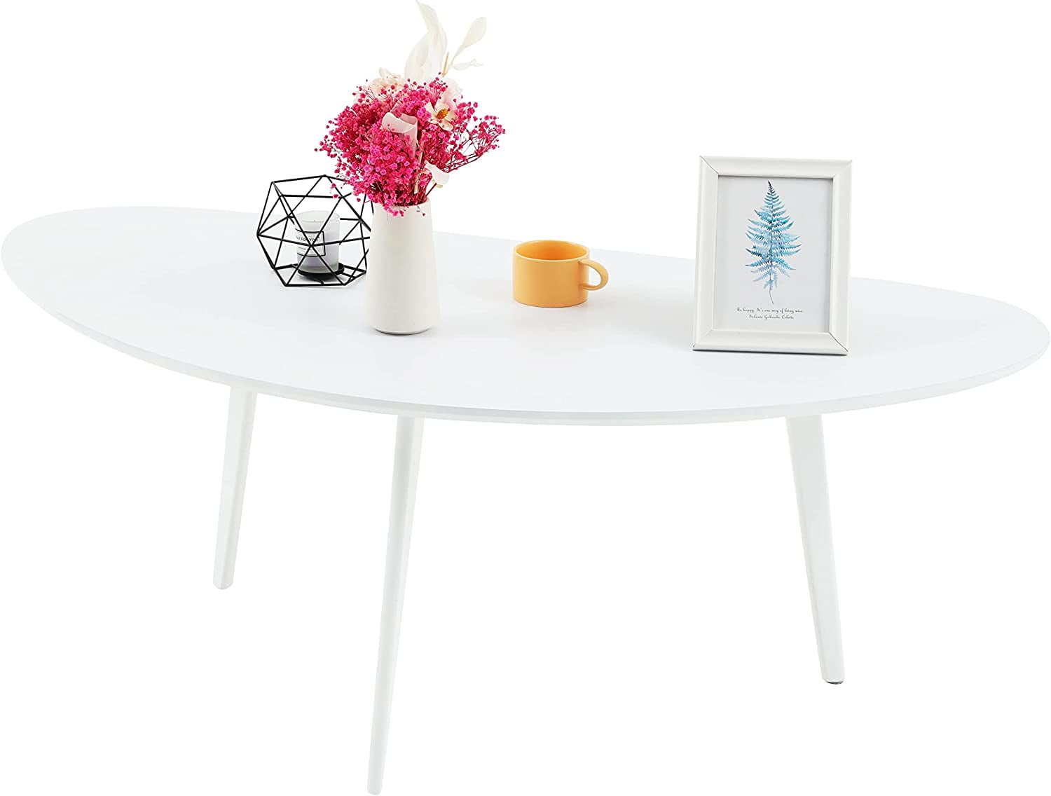 Small Black Oval Coffee Table for Small Space , Simple Modern Center ...
