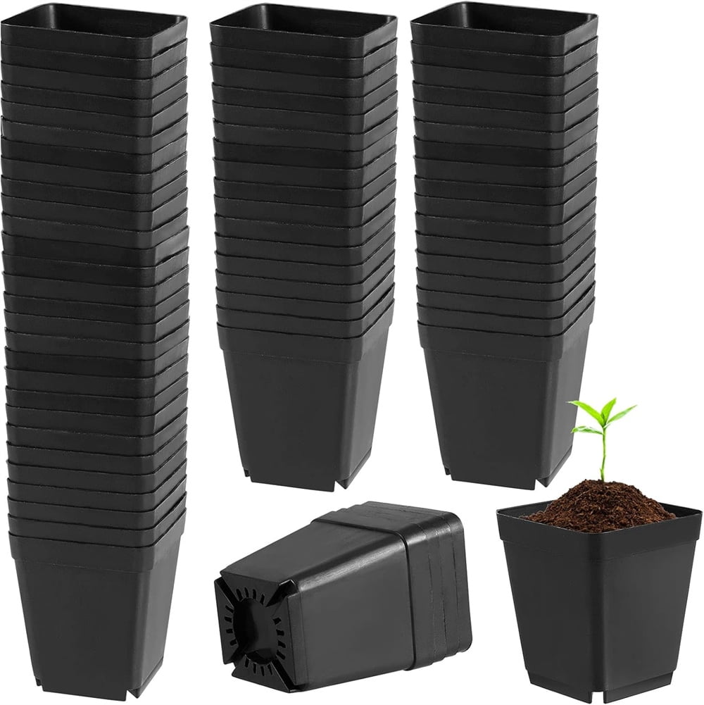 Small Black Seed Starting Pots,Transplant Starter Planter,Plastic ...