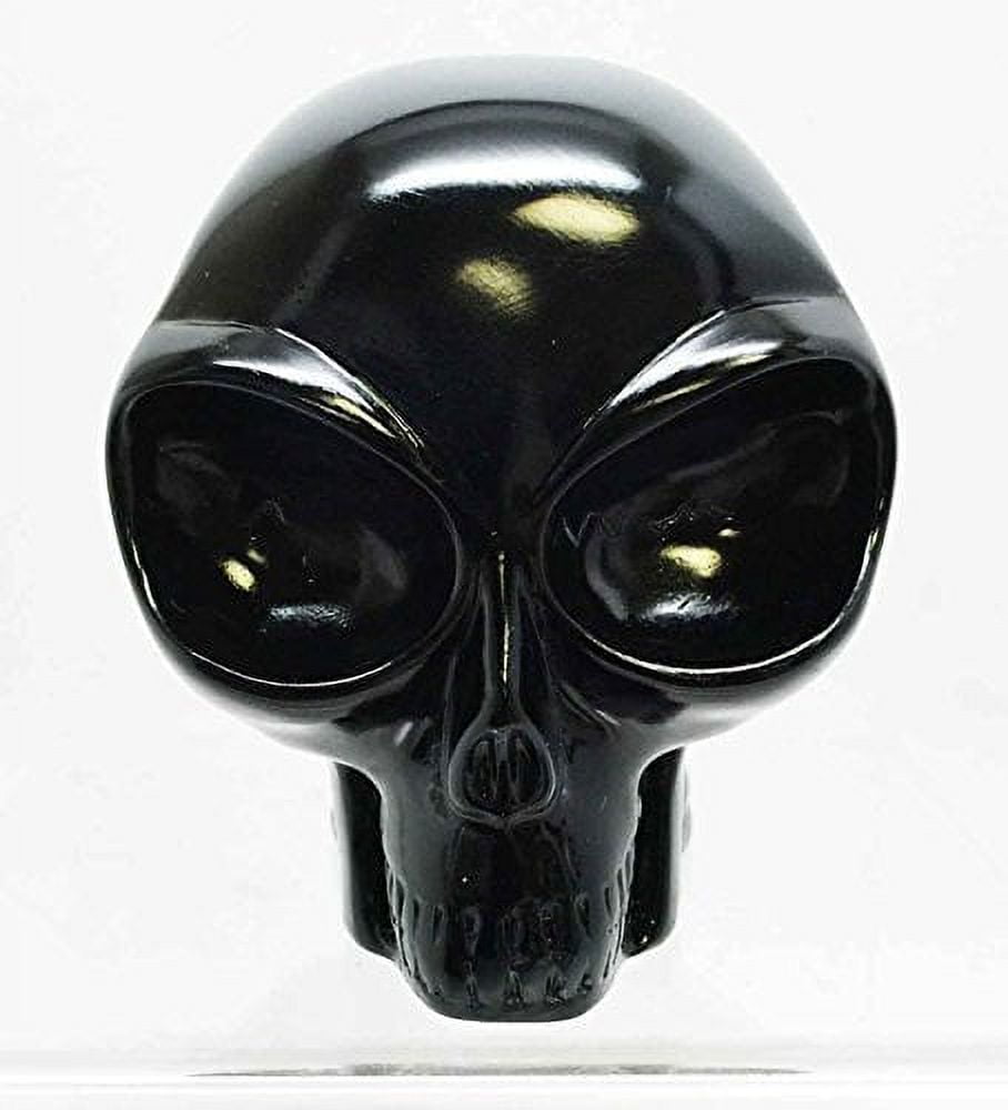 Small Black Translucent Extraterrestrial ET Alien Skull Figurine ...