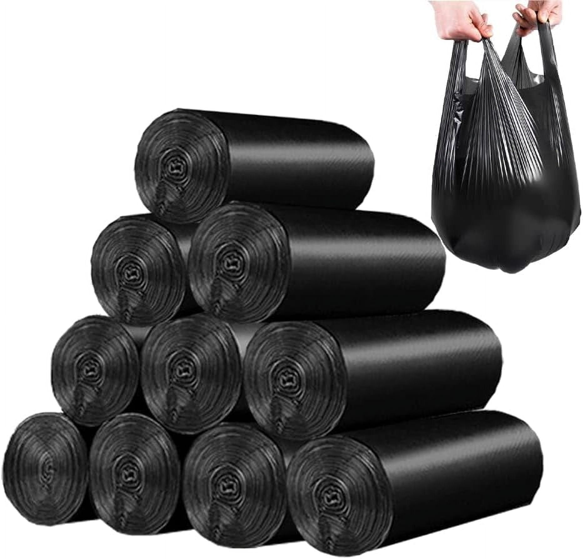 Small Black Trash Bags,Thicken Value 4 Gallon Trash Bag with Handle,200 ...