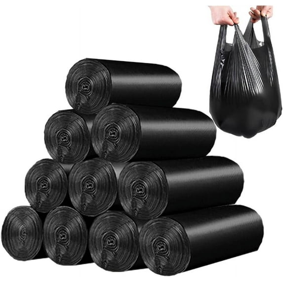 Small Black Trash Bags,Thicken Value 4 Gallon Trash Bag with Handle,200 ...