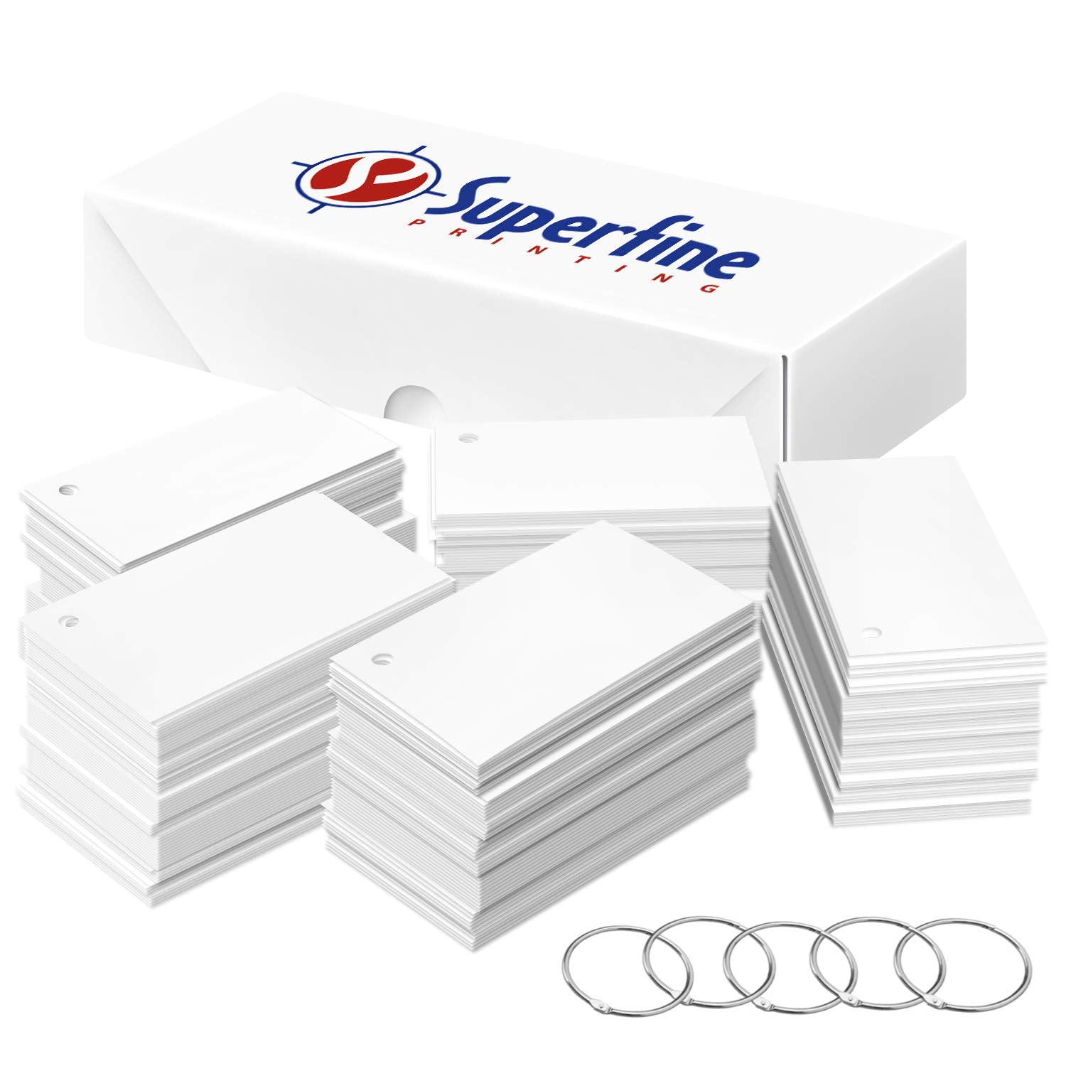 Small Blank White Study Flash Cards - 3.5”x2” - 14pt/100lb (270 gsm ...