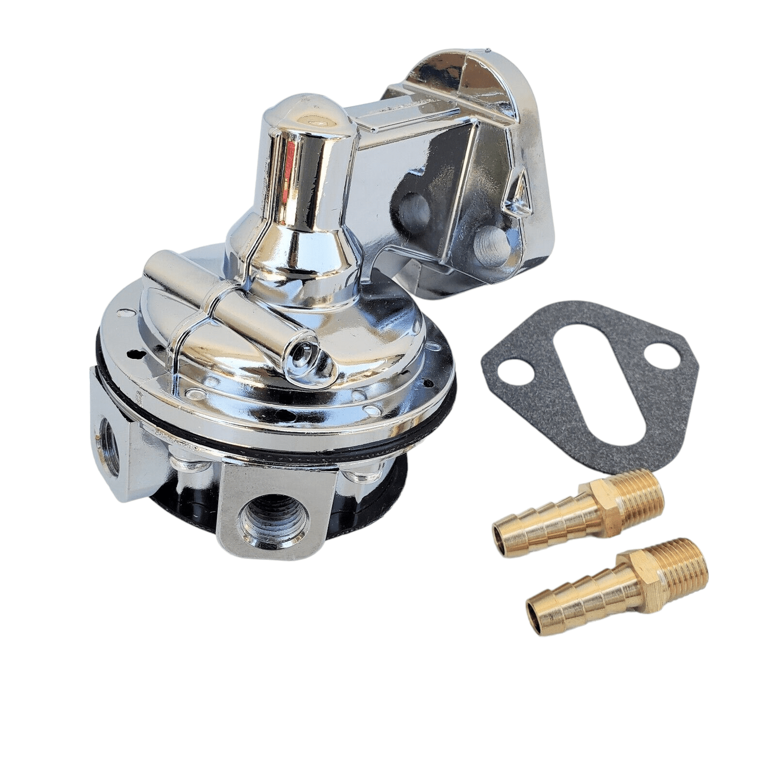 Small Block Chevy Chrome Fuel Pump Mechanical High Volume 80 GPH SBC ...