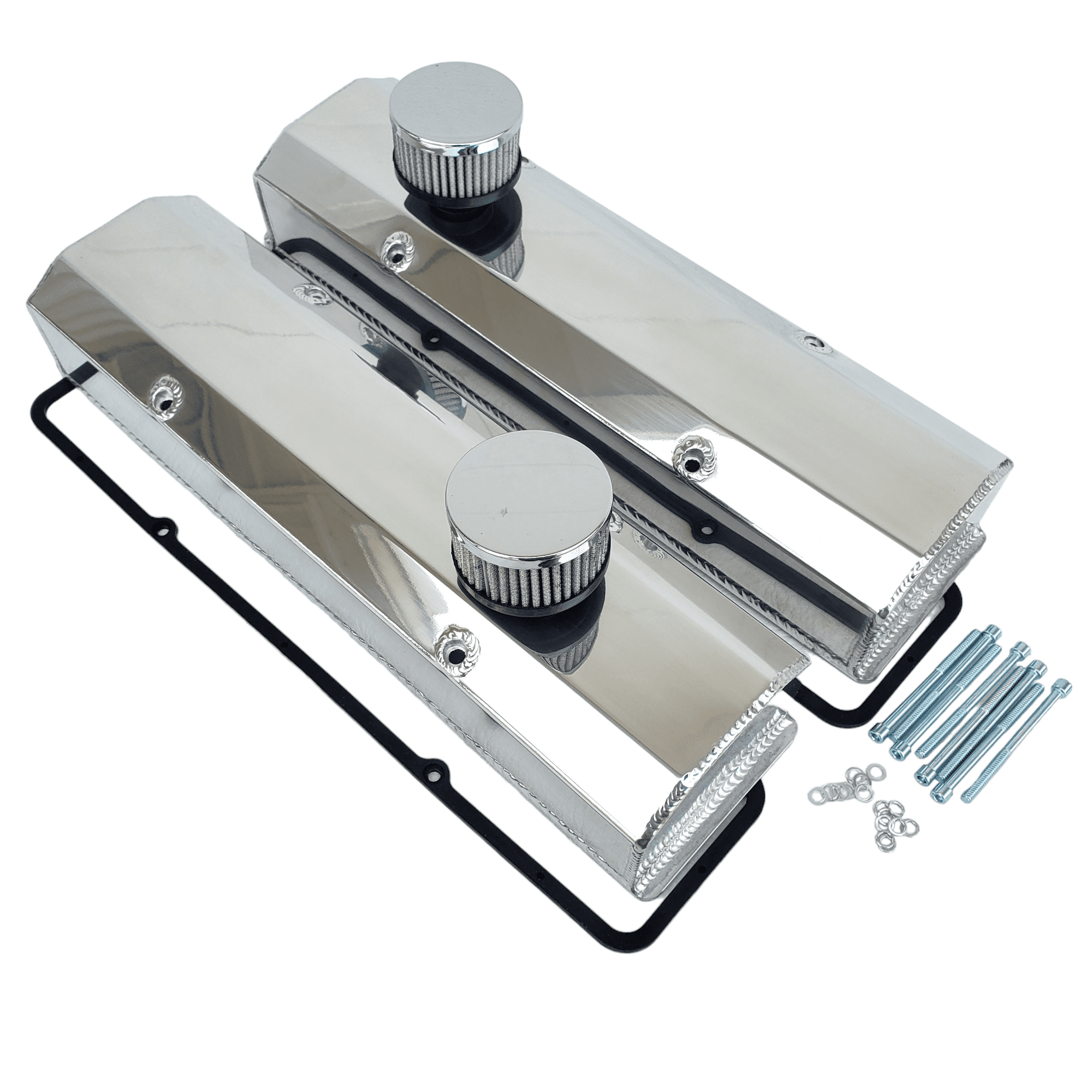 Small Block Chevy Polished Aluminum Fabricated Valve Covers With ...
