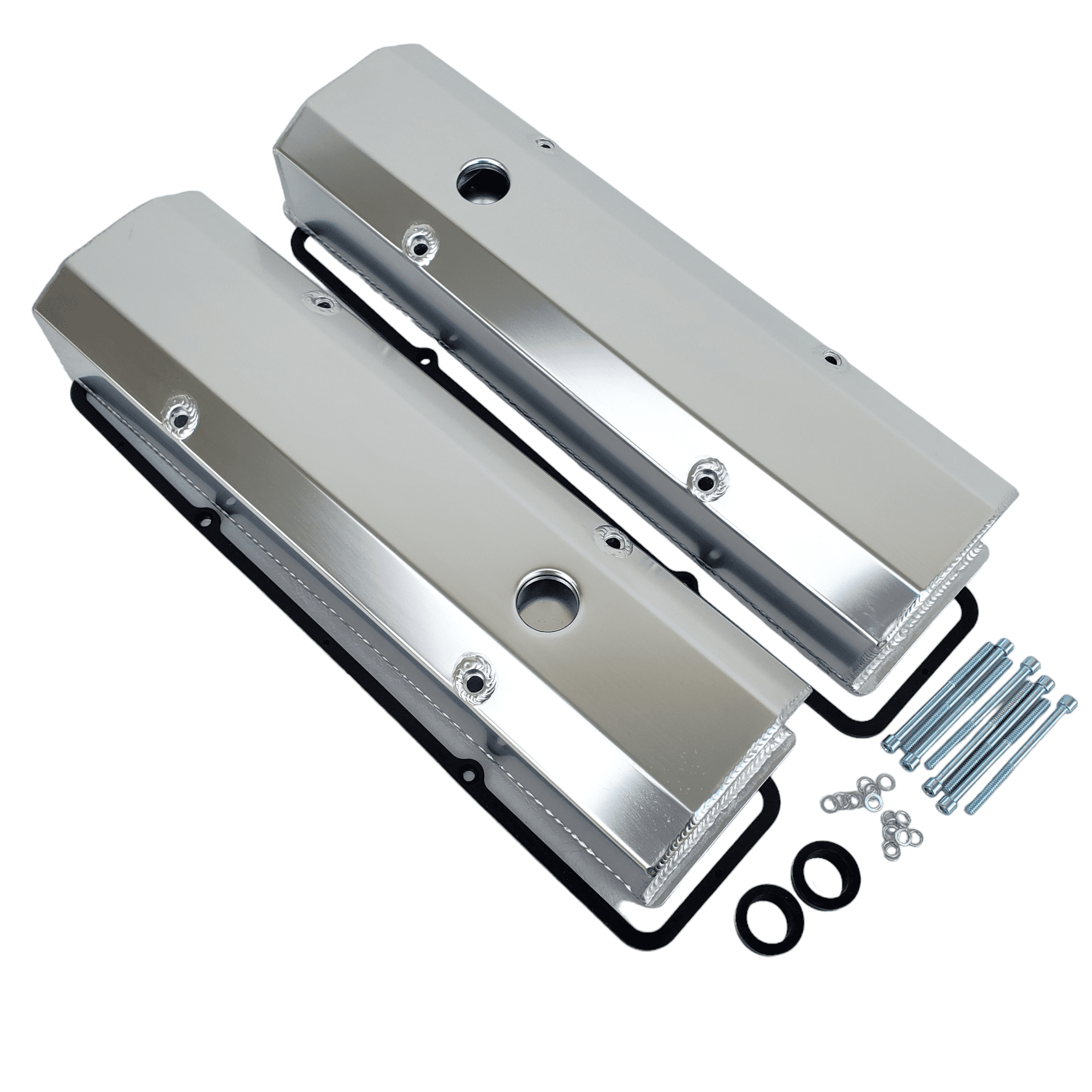 Small Block Chevy Satin Anodized Aluminum Fabricated Valve Covers With ...