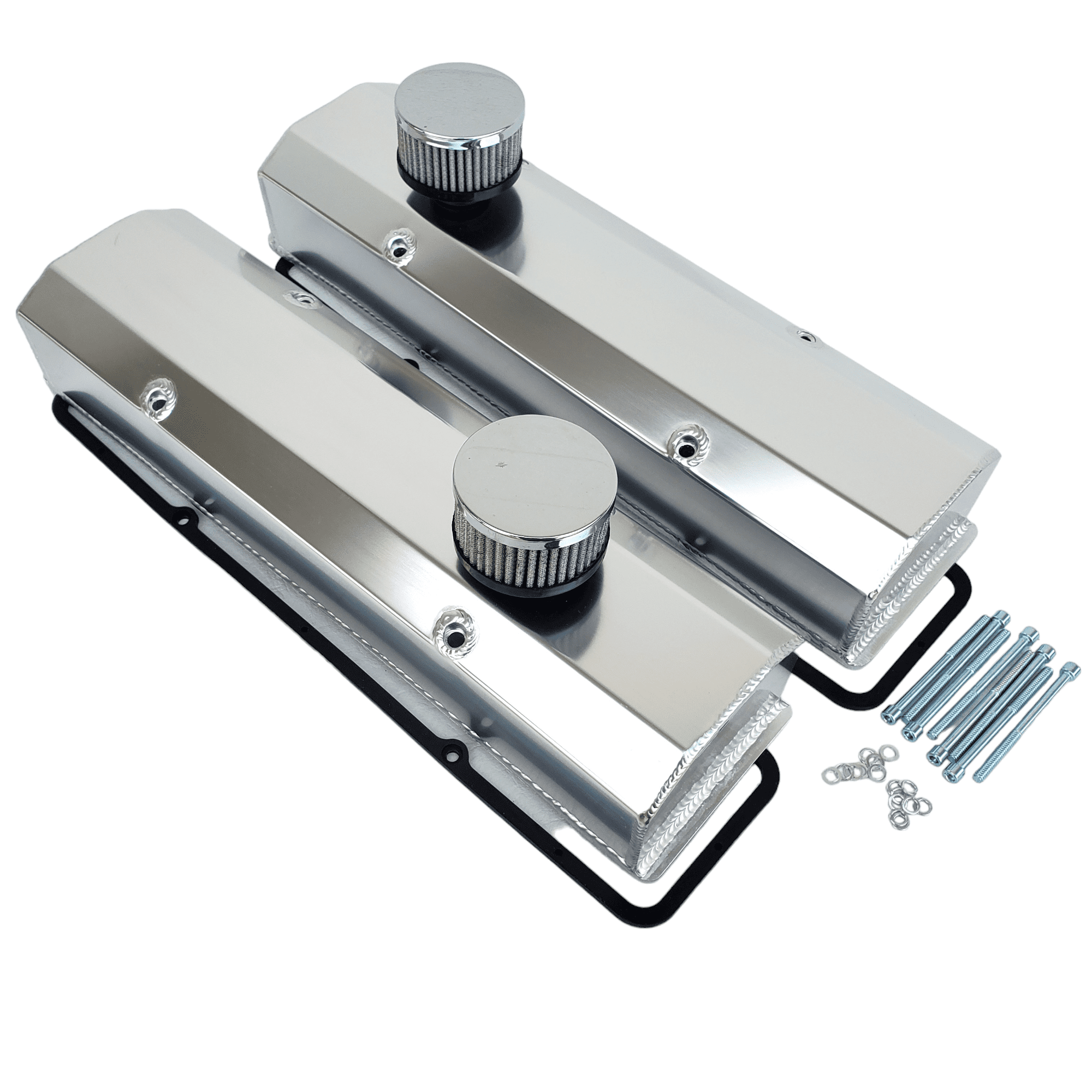 Small Block Chevy Satin Anodized Aluminum Fabricated Valve Covers With ...