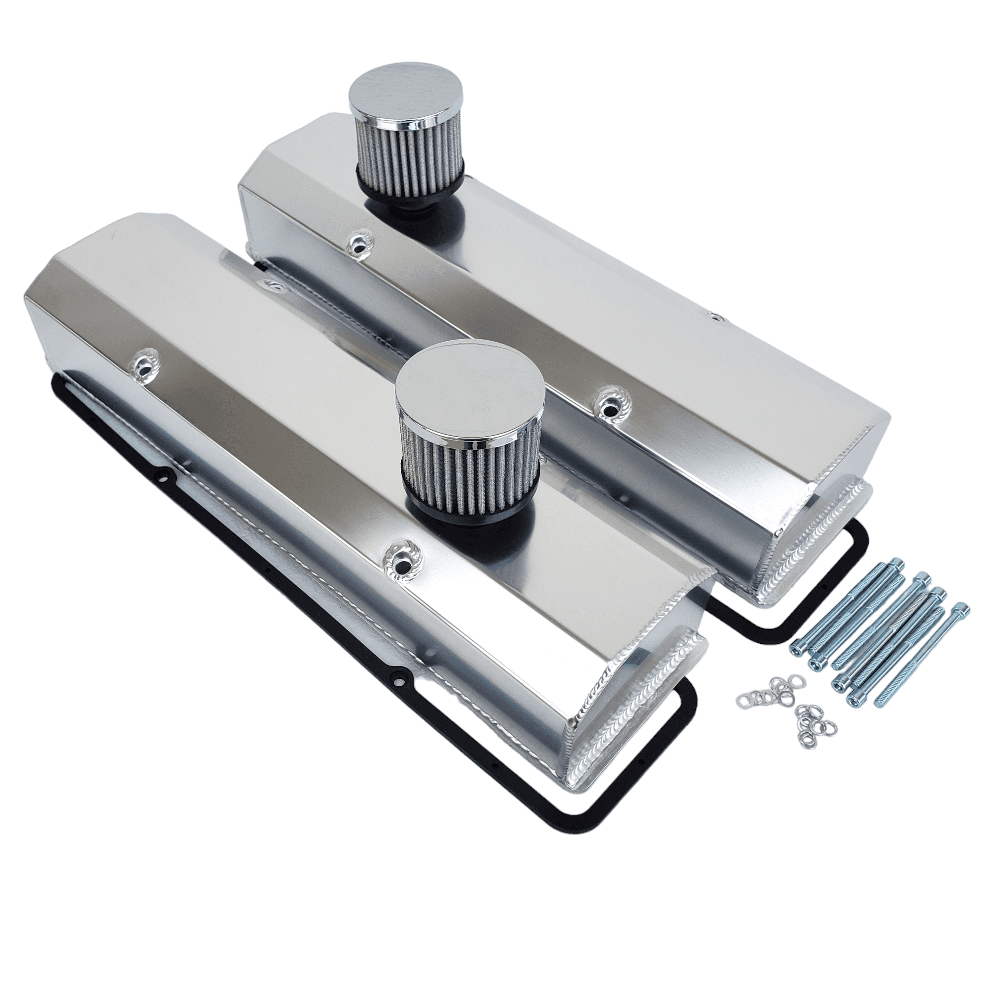 Small Block Chevy Satin Anodized Aluminum Fabricated Valve Covers With ...
