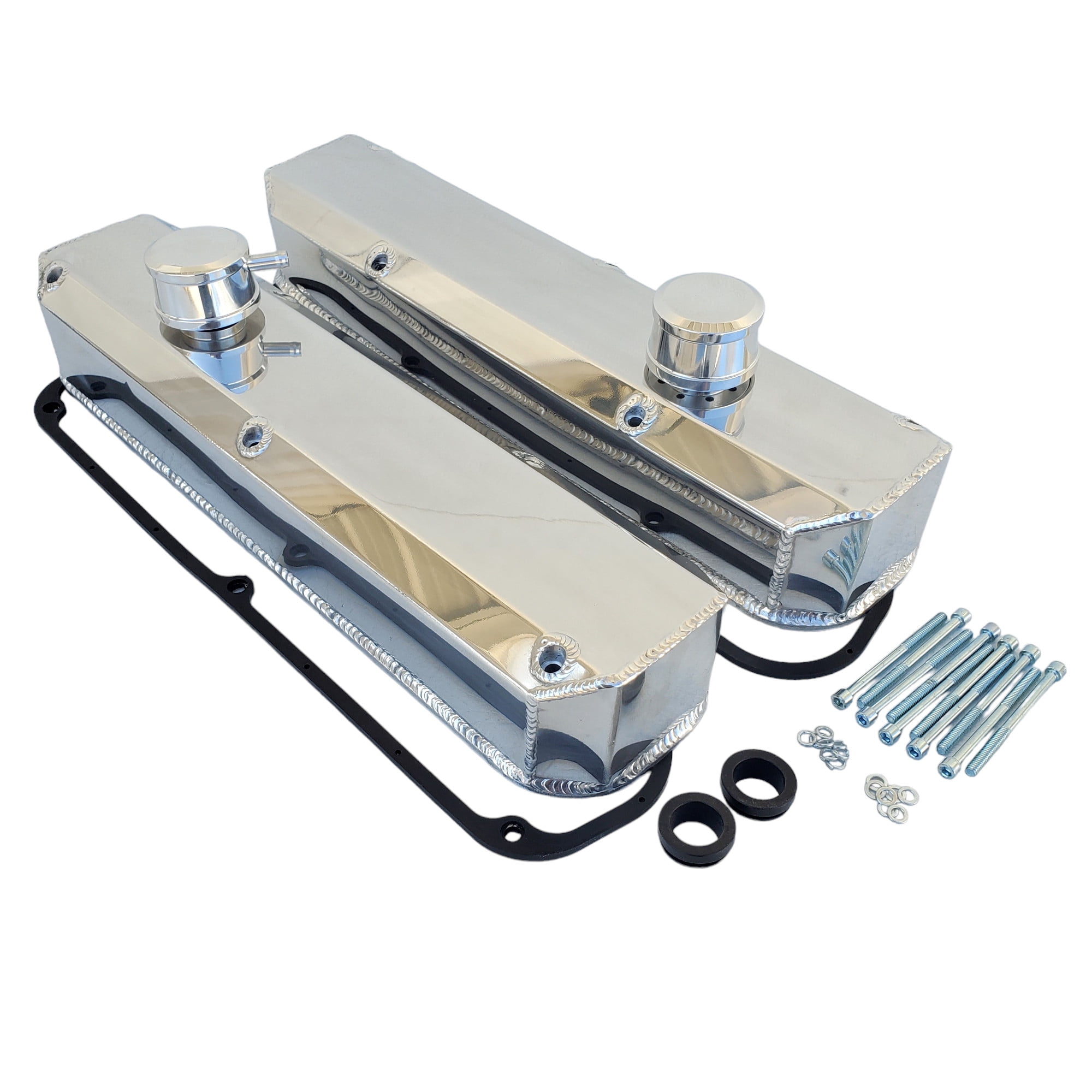 Small Block Dodge Mopar Polished Aluminum Fabricated Valve Covers ...