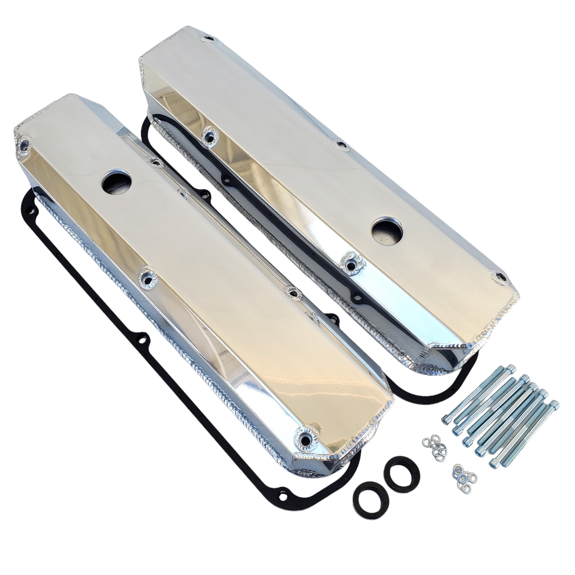 Small Block Dodge Mopar Polished Aluminum Fabricated Valve Covers ...