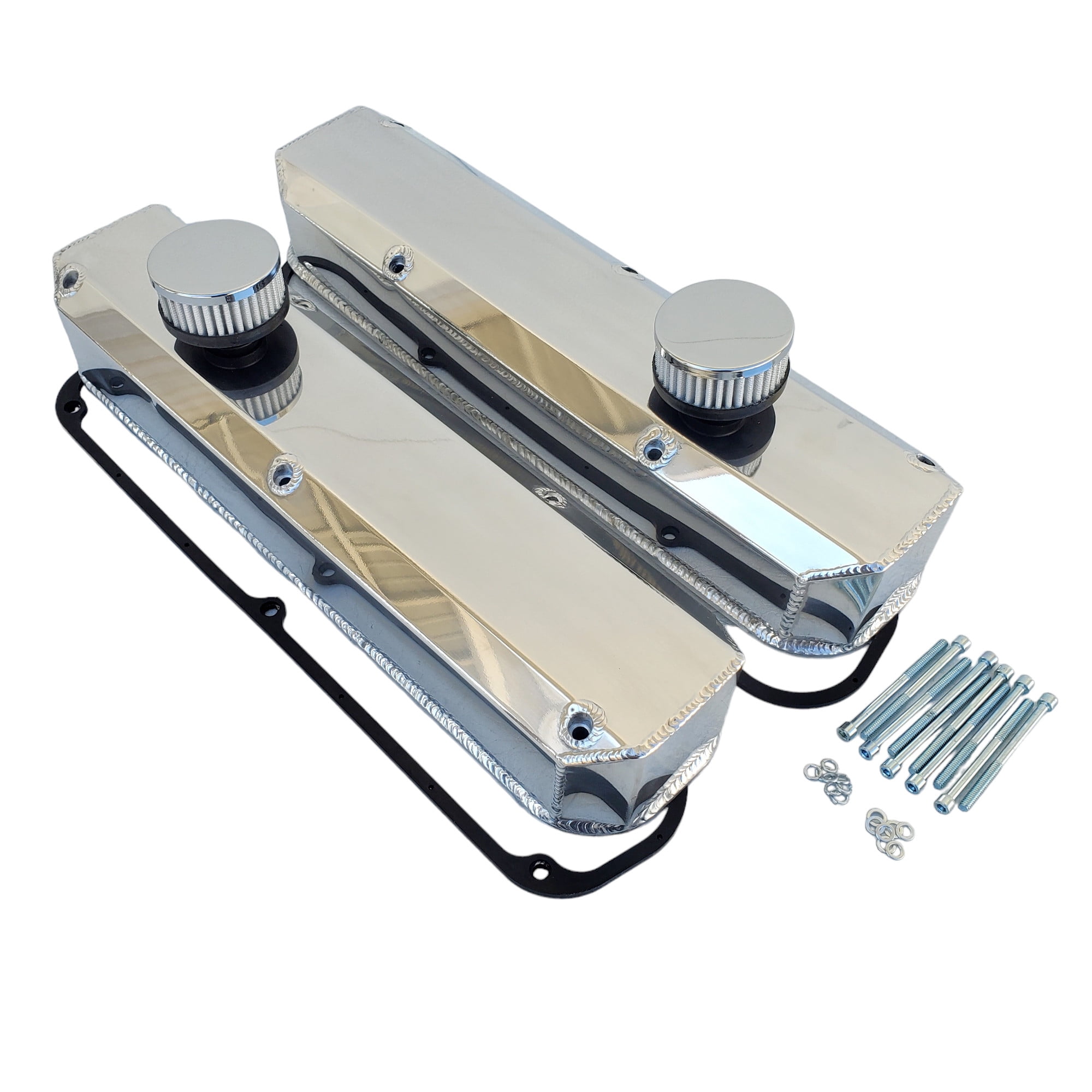 Small Block Dodge Mopar Polished Aluminum Fabricated Valve Covers ...