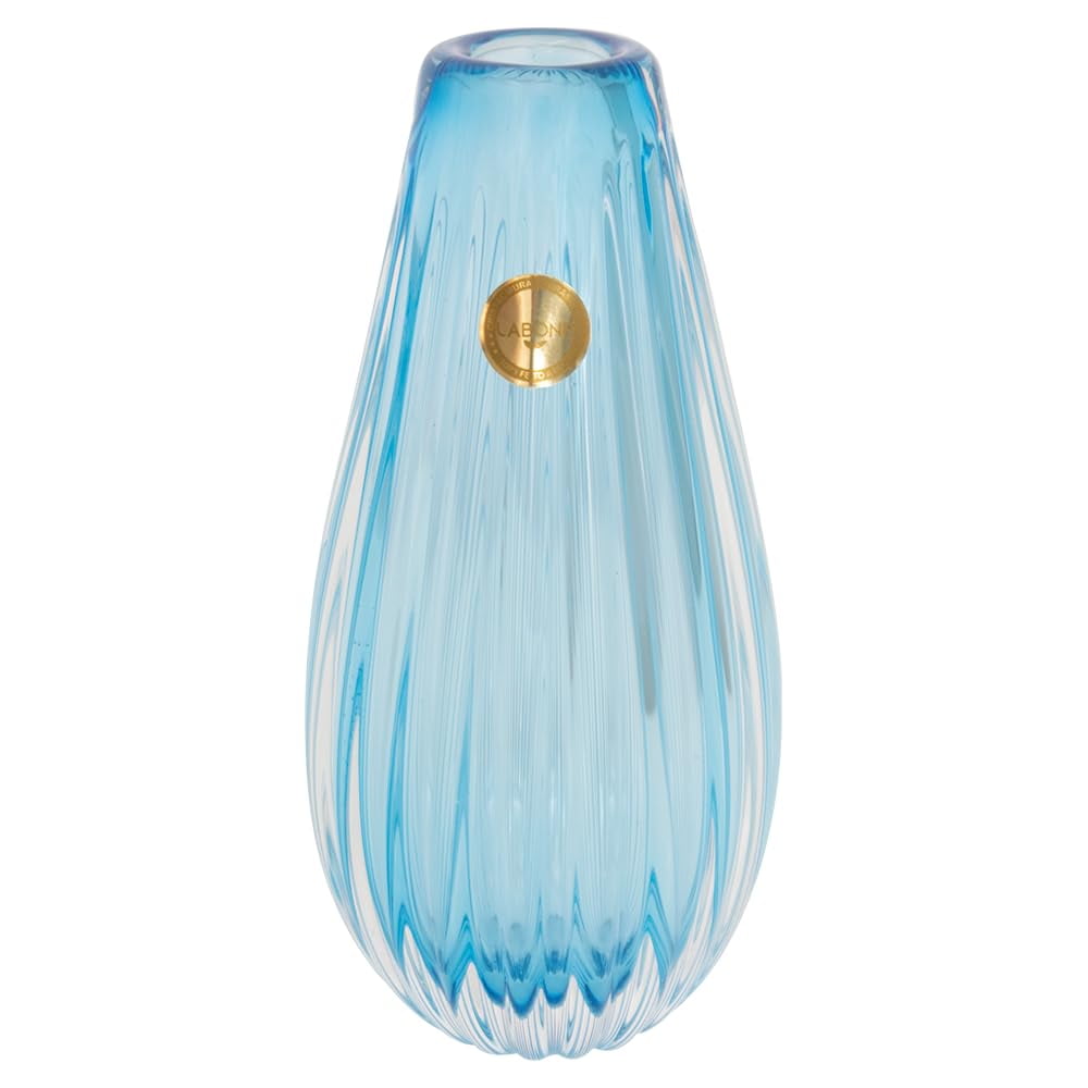 Small Blown Glass Vase, Model Rire (Blue) | Murano-Style Handmade ...