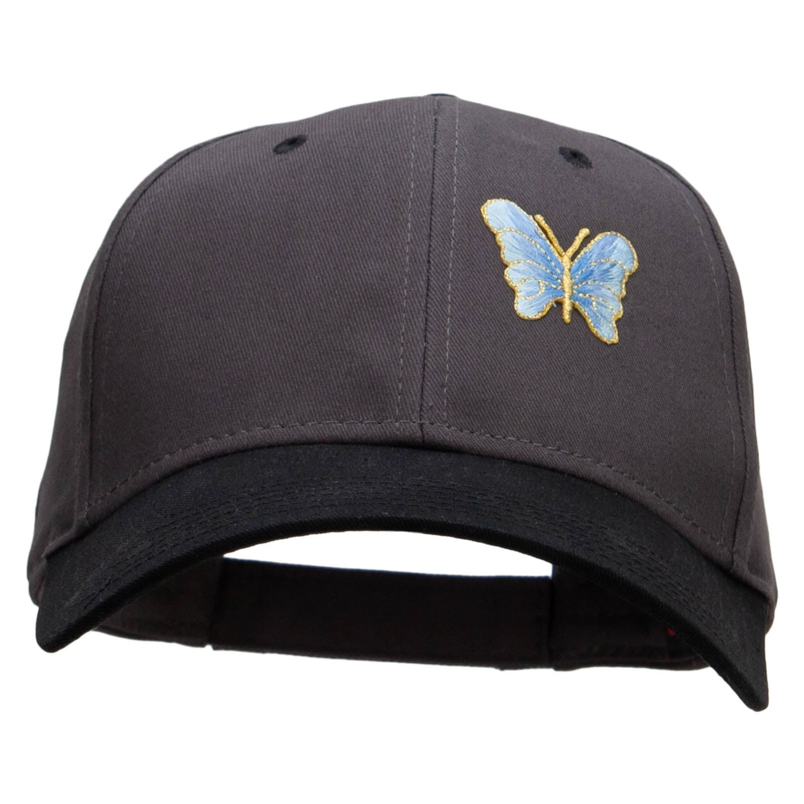 Small Blue Decorative Butterfly Patched Two Tone Cotton Twill Low ...