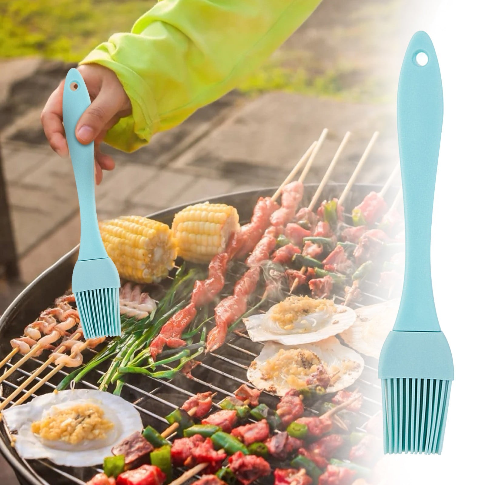 Small Blue Silicone Oil and Butter Brush – Non-Stick Basting Tool for ...
