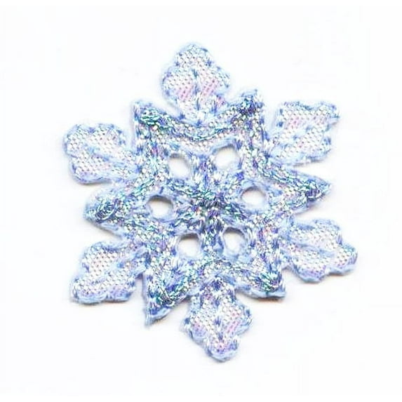 Small Blue Snowflake - Shimmery/Iridescent - Iron on Applique ...