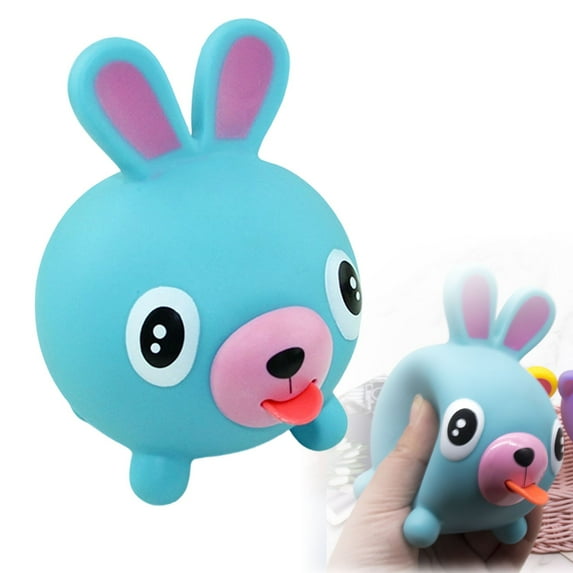 Small Blue Tongue-Out Squeak Animal Toy – Fun Kids & Pet Toy, White ...