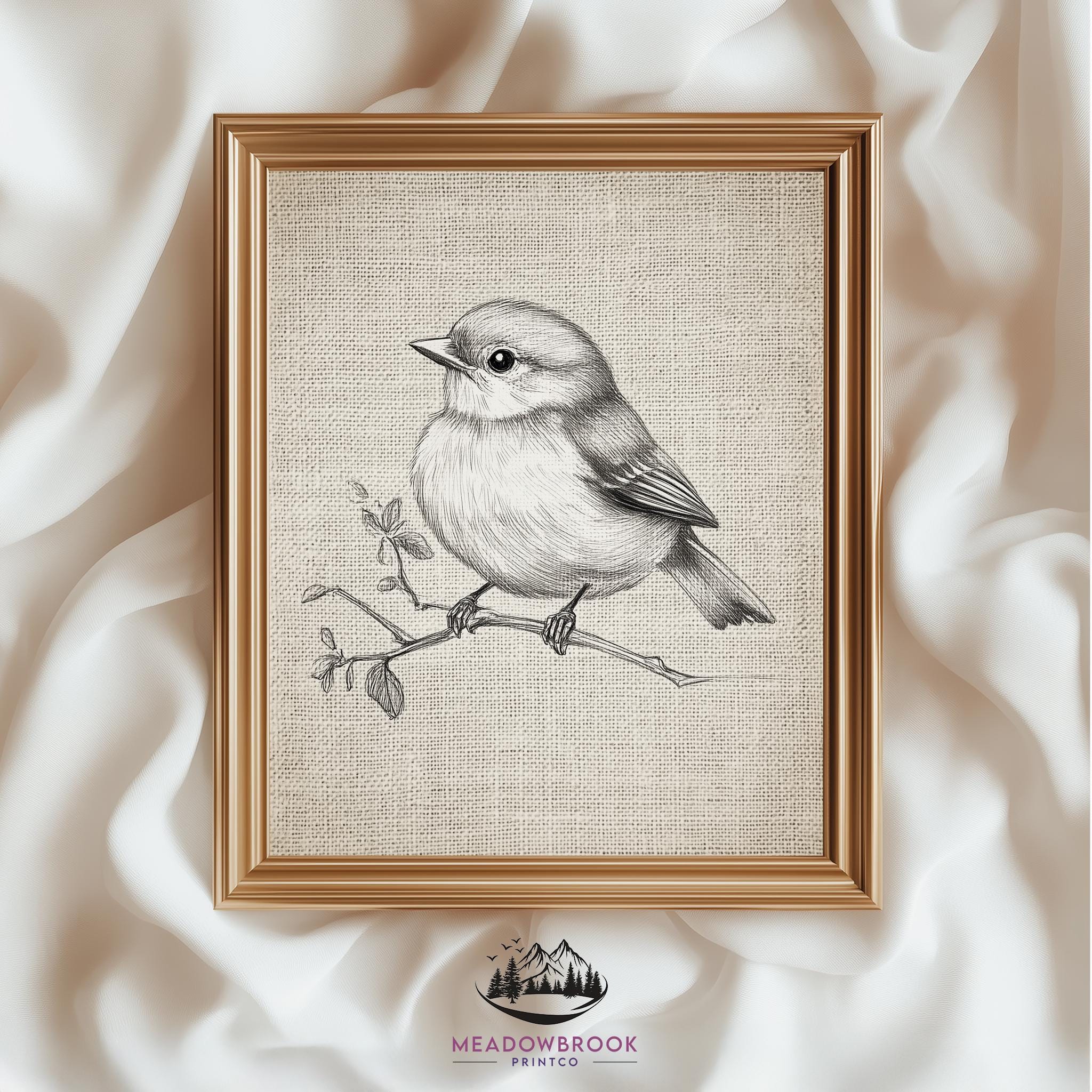 Small Bluebird Pencil Sketch Print - Rustic Nature Wall Art, Neutral ...