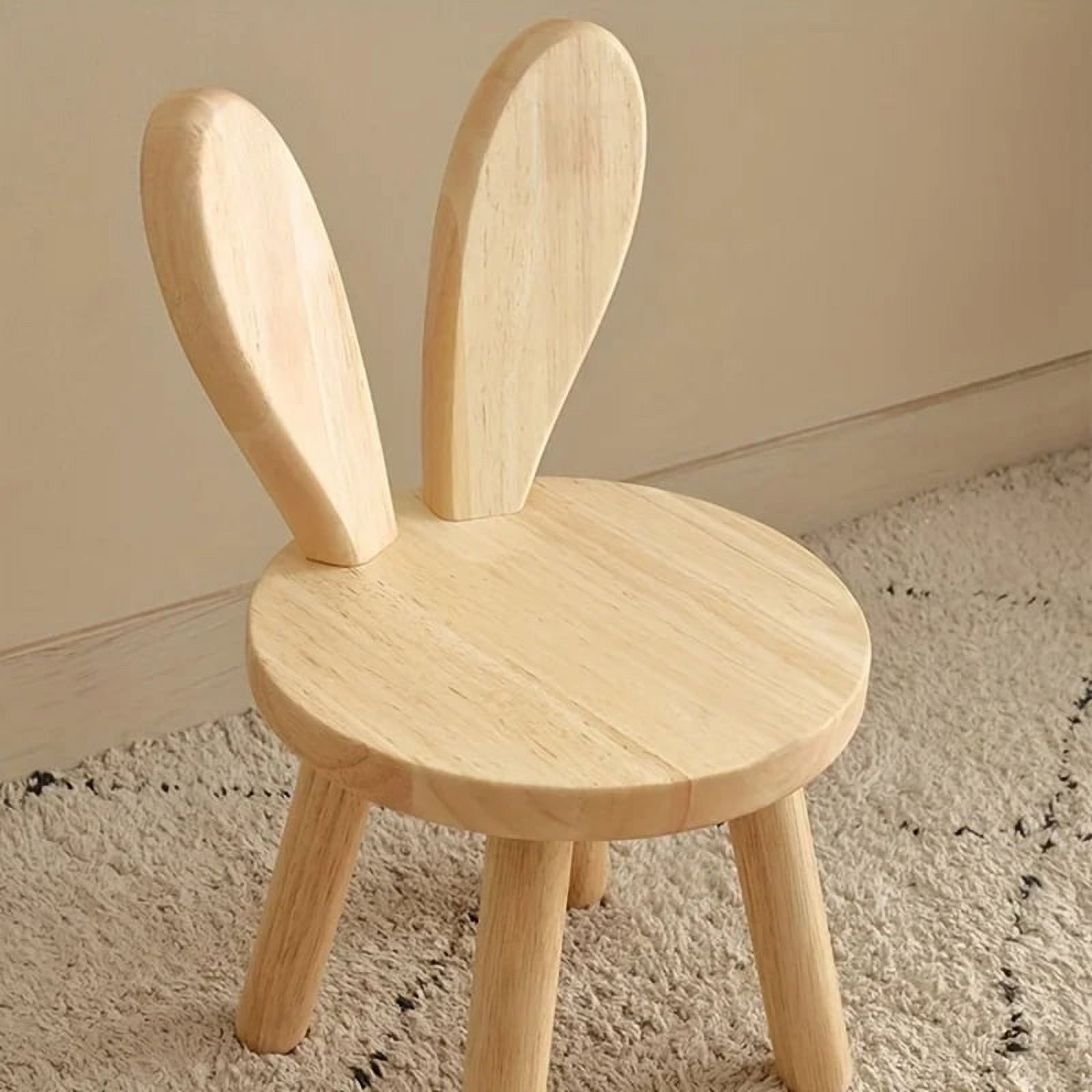 Small Board Stool, Cute Ears Solid Wood Small Stool, Decorative Stool ...