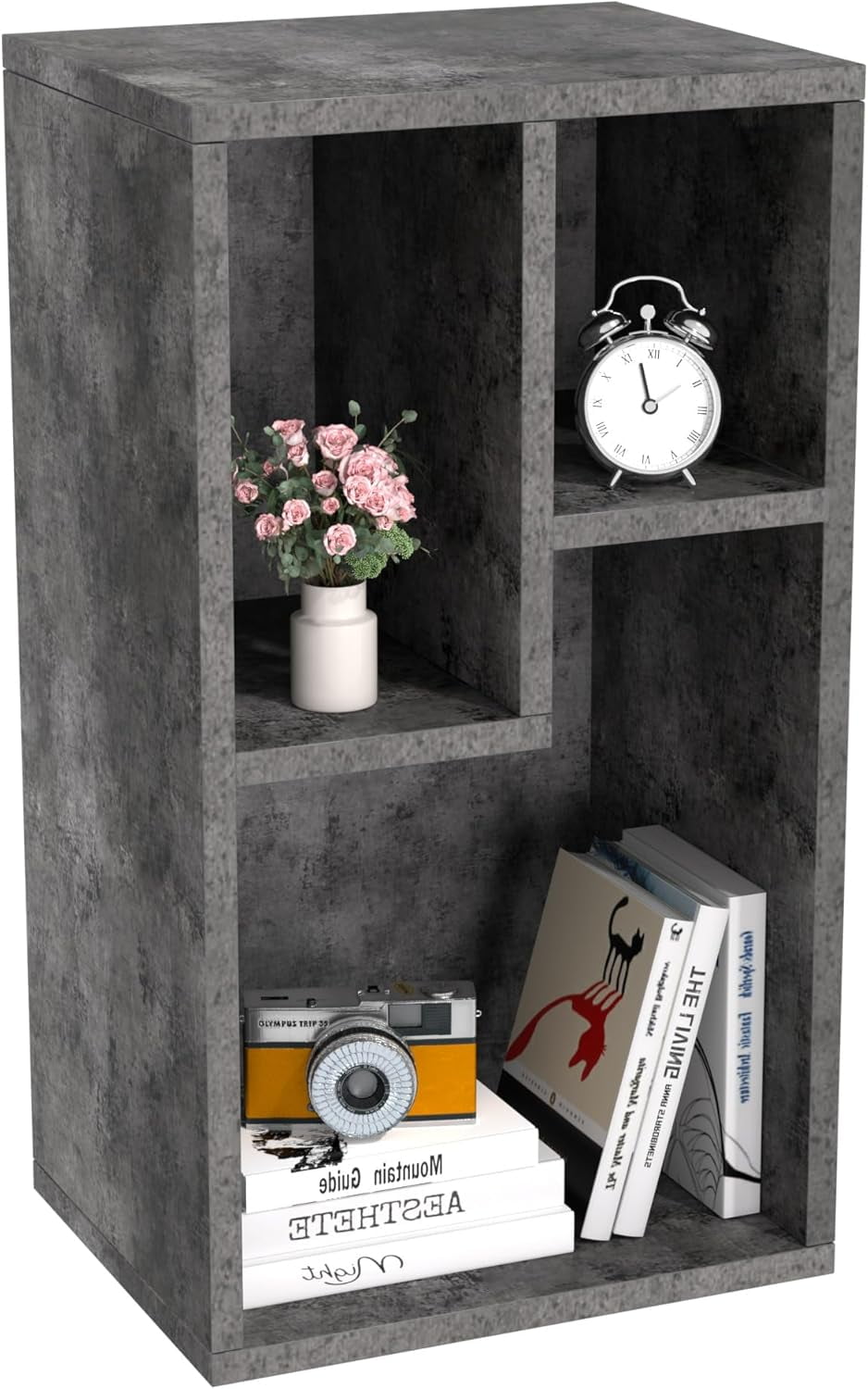 Small Bookshelf, 3 Cube Shelf, Fits Tallest Hardcovers, Horizontal ...