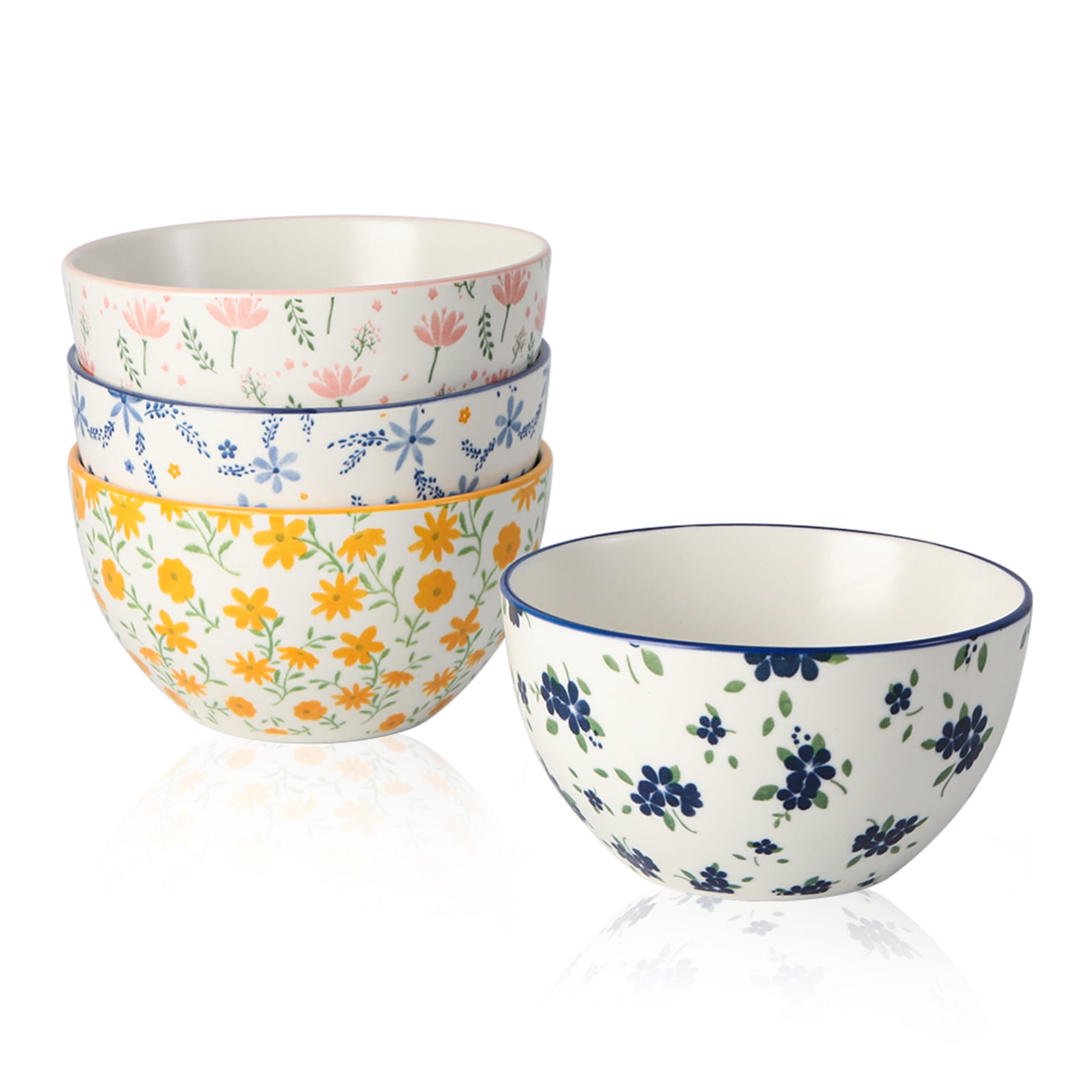 Small Bowls Ceramic Bowl Set - 12 oz Porcelain Rice Bowls Set - 4.5 ...