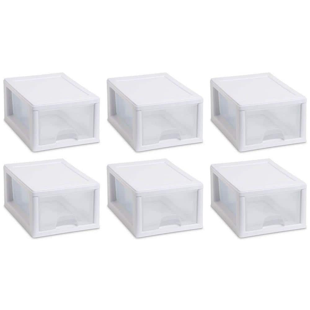 Small Box 6 qt. Modular Stacking Storage Drawer Container Closet (6 ...