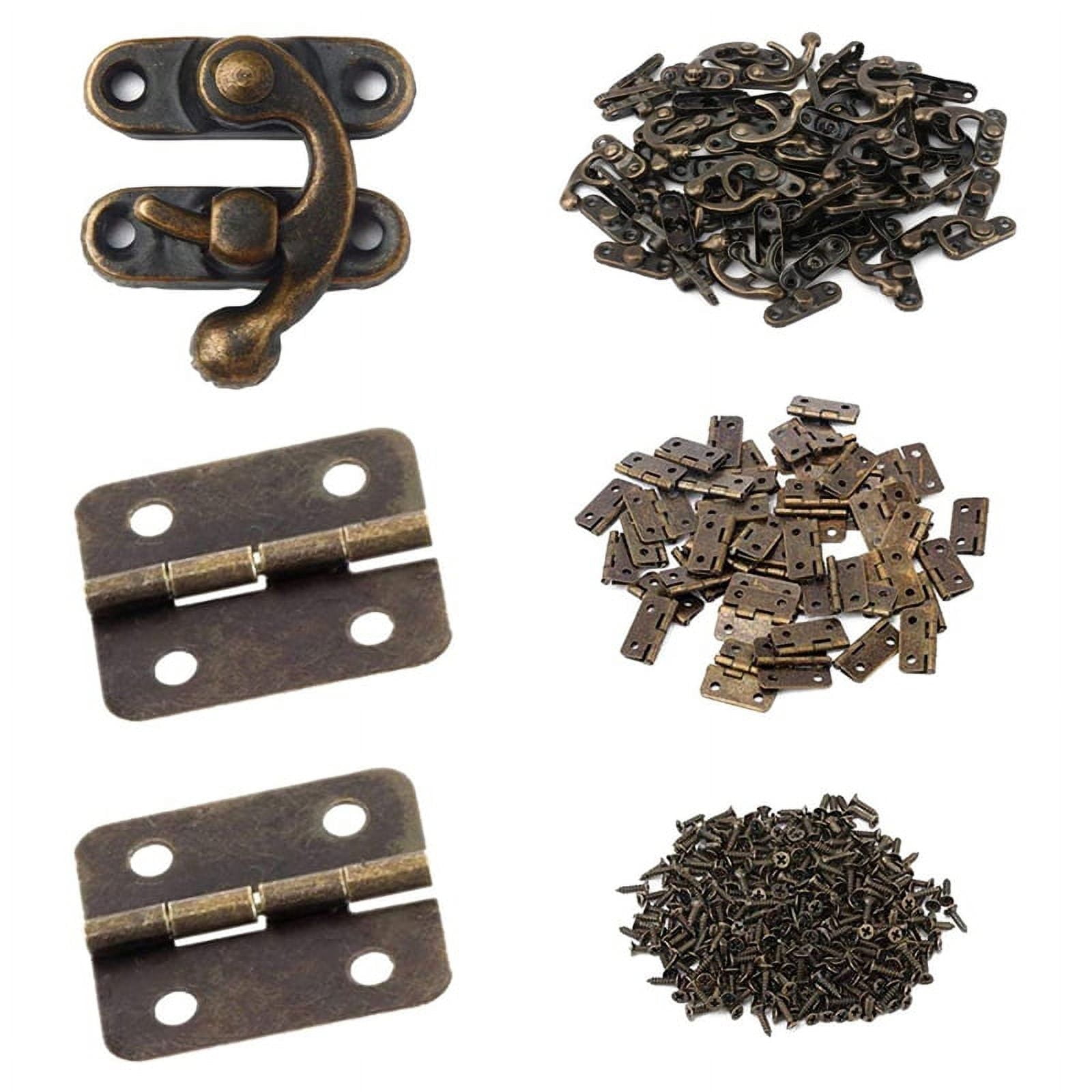 Small Box Hinges Right Latch Hook Hasp with Hinges and Screws - Walmart.com