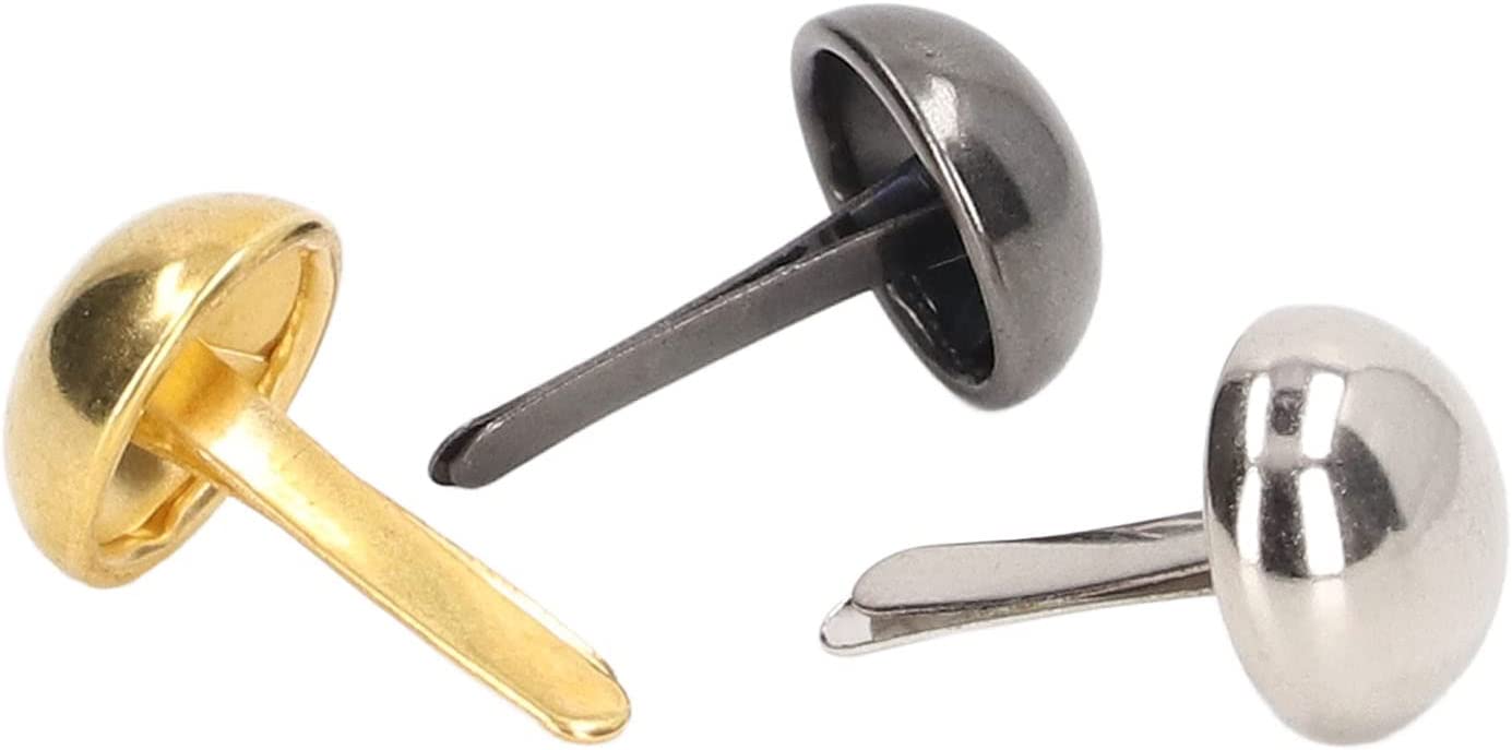 Small Brads, 300 Pcs 10mm Metal Plating Brass Paper Fasteners Uniform ...