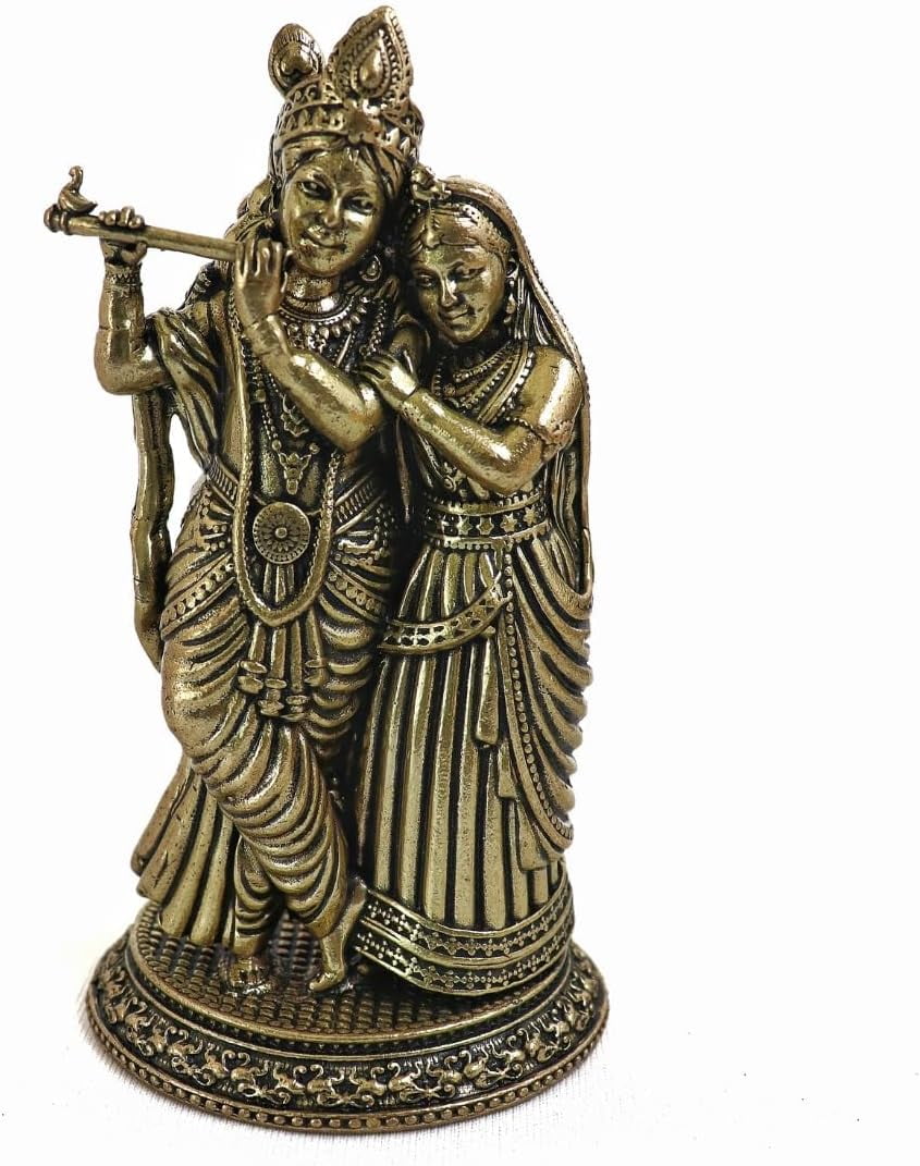 Small Brass Radha Krishna Idol – Eternal Symbols of Divine Love ...