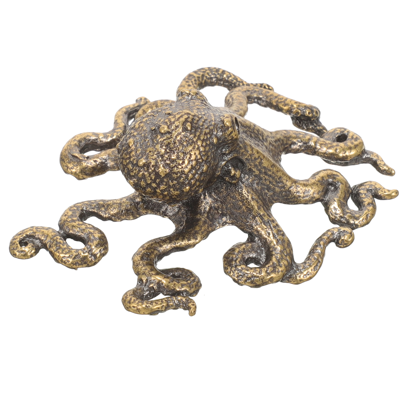 HOMEMAXS Copper Octopus Figurine Small Tabletop Craft Decoration Office ...