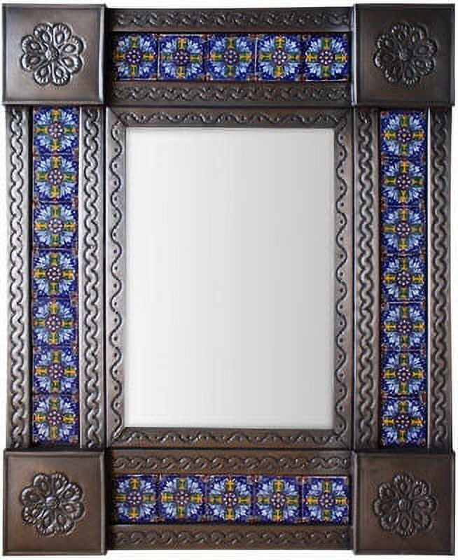 Small Brown Aldeno Tile Mexican Mirror - Walmart.com