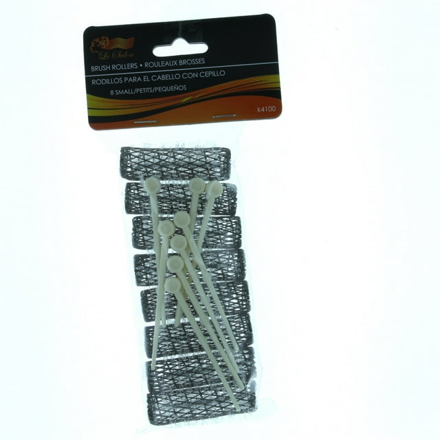 Small Brush Rollers With Pins for Hair Set - 16 Mini Curlers Bristles ...